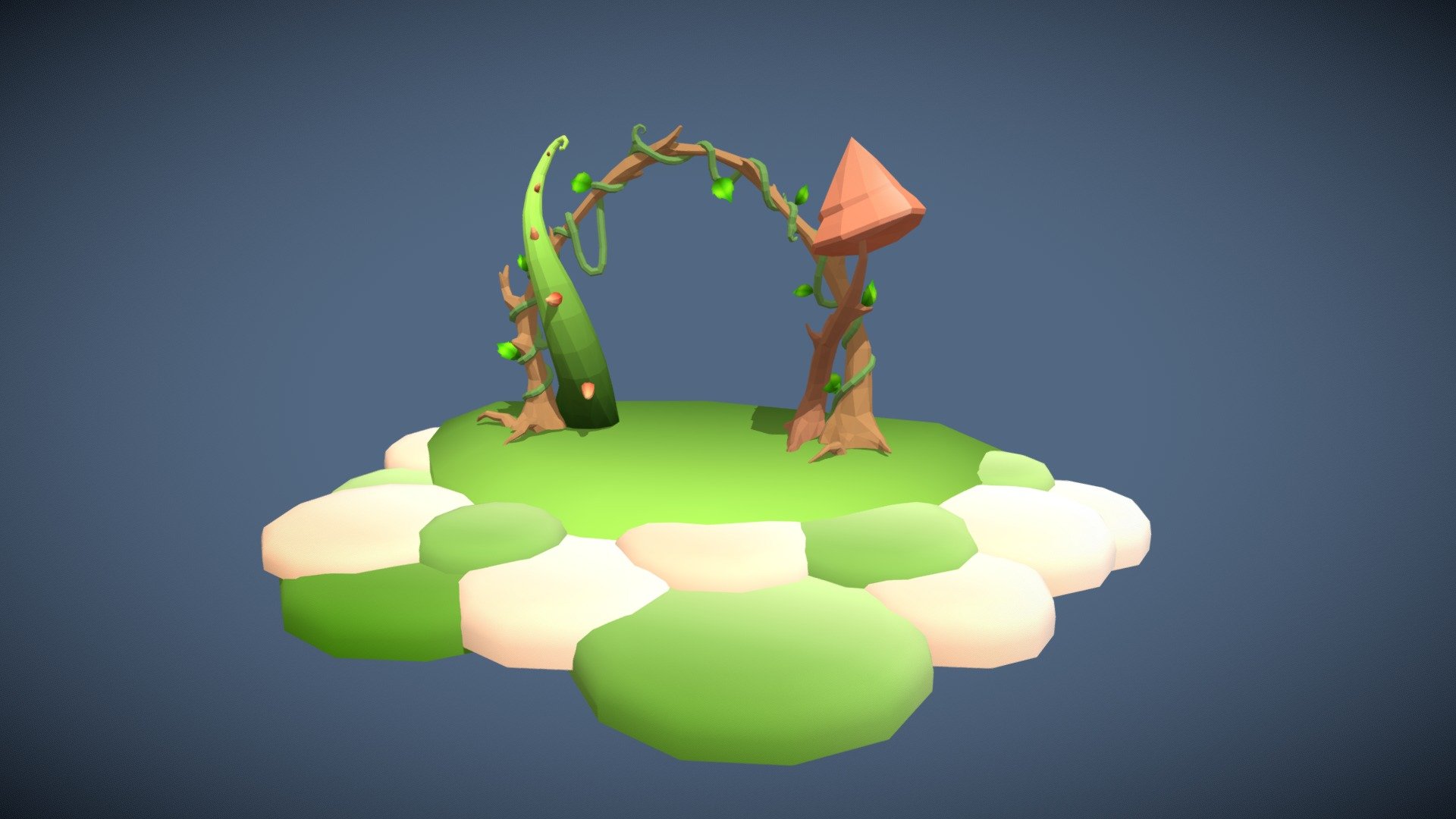 lowpoly Nature Gate - 3D model by Hũ (@Huunguyen98) [6fe31b8] - Sketchfab