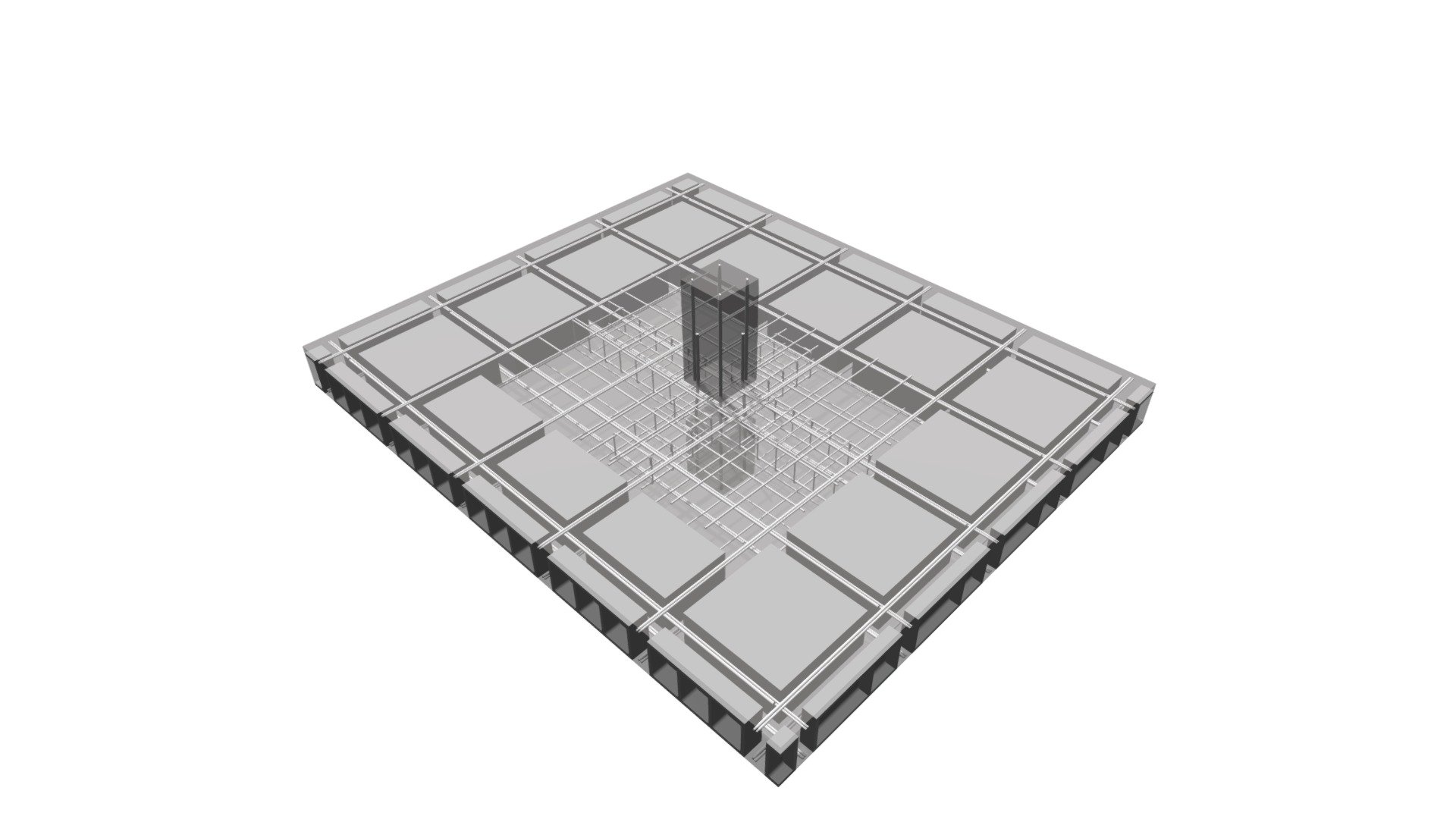 Forjado Reticular. Ábaco interior. Cruceta - Download Free 3D model by ...