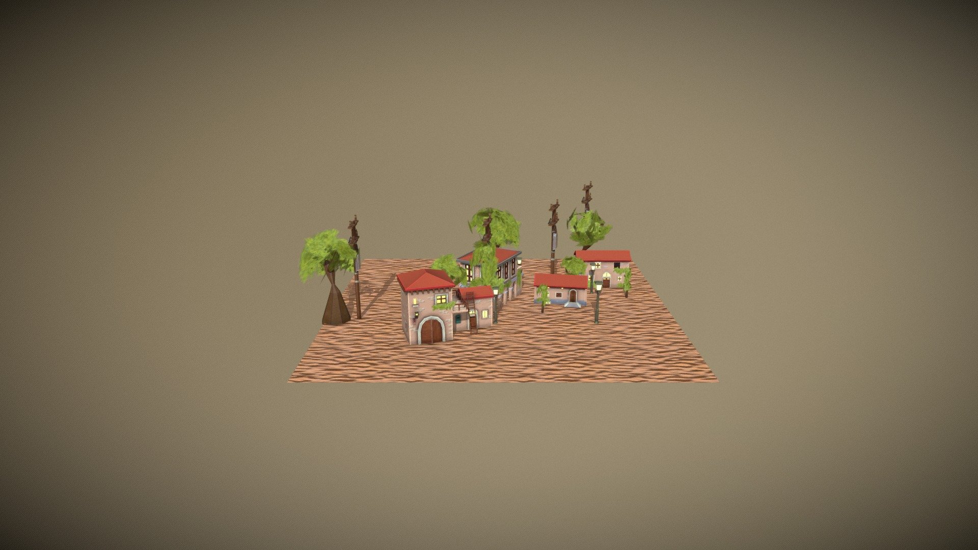 Stylised Town Environment - 3D model by rong2913 [6fee11a] - Sketchfab