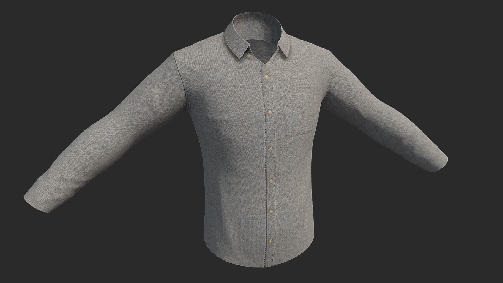 Button-Up Poplin Shirt - 3D model by Shrill Actions (@ShrillActions ...