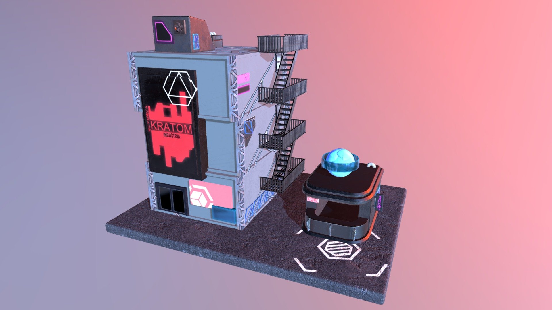 Cyberpunk Buildings - 3D model by Ana Thomas (@ana7246) [6ff6fe2 ...