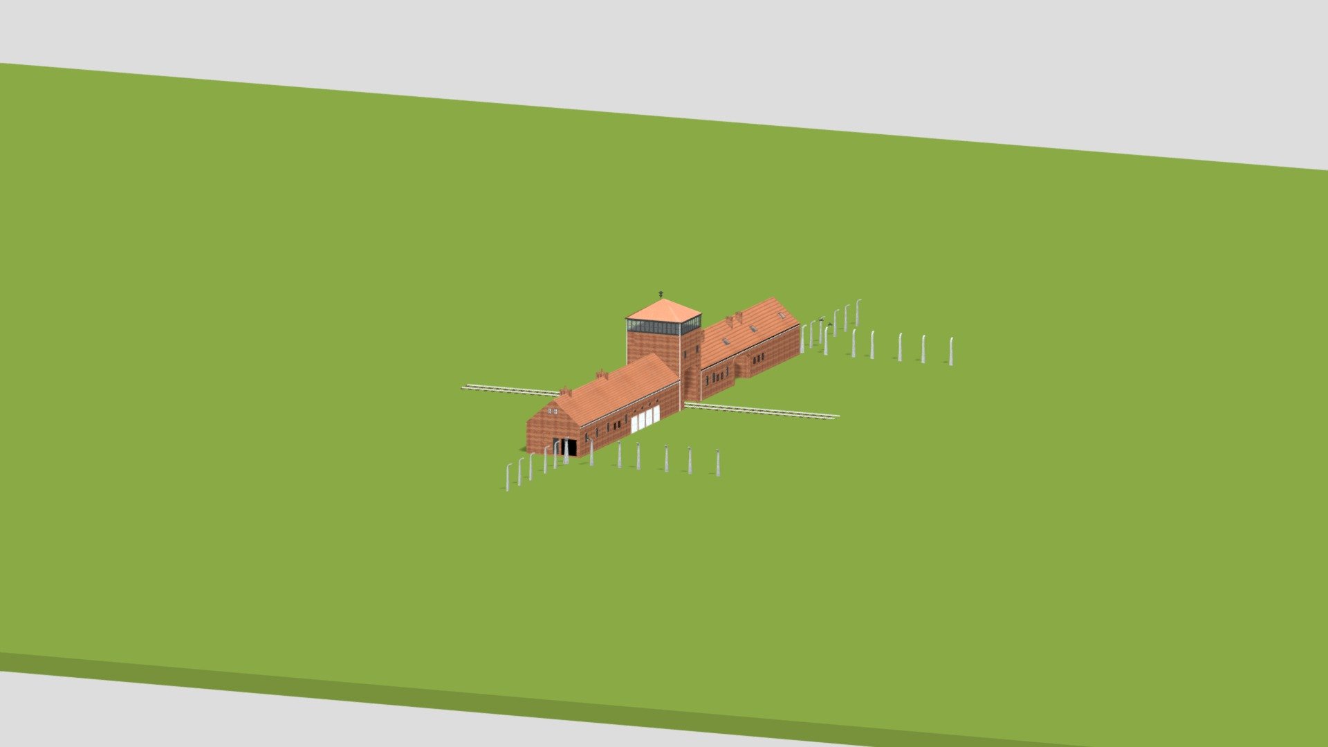 Auschwitz II - Birkenau Main Gate w Annotations - Download Free 3D ...
