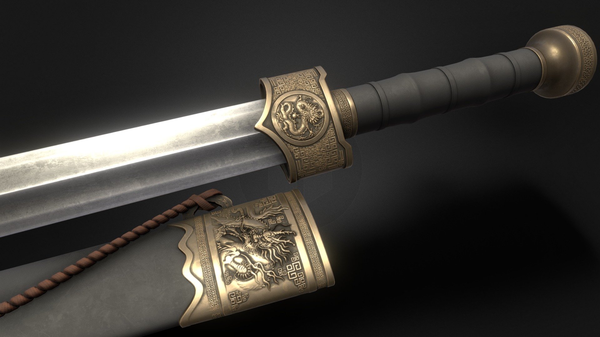 Jiang Chinese sword - 3D model by Simplix [6ffdb23] - Sketchfab