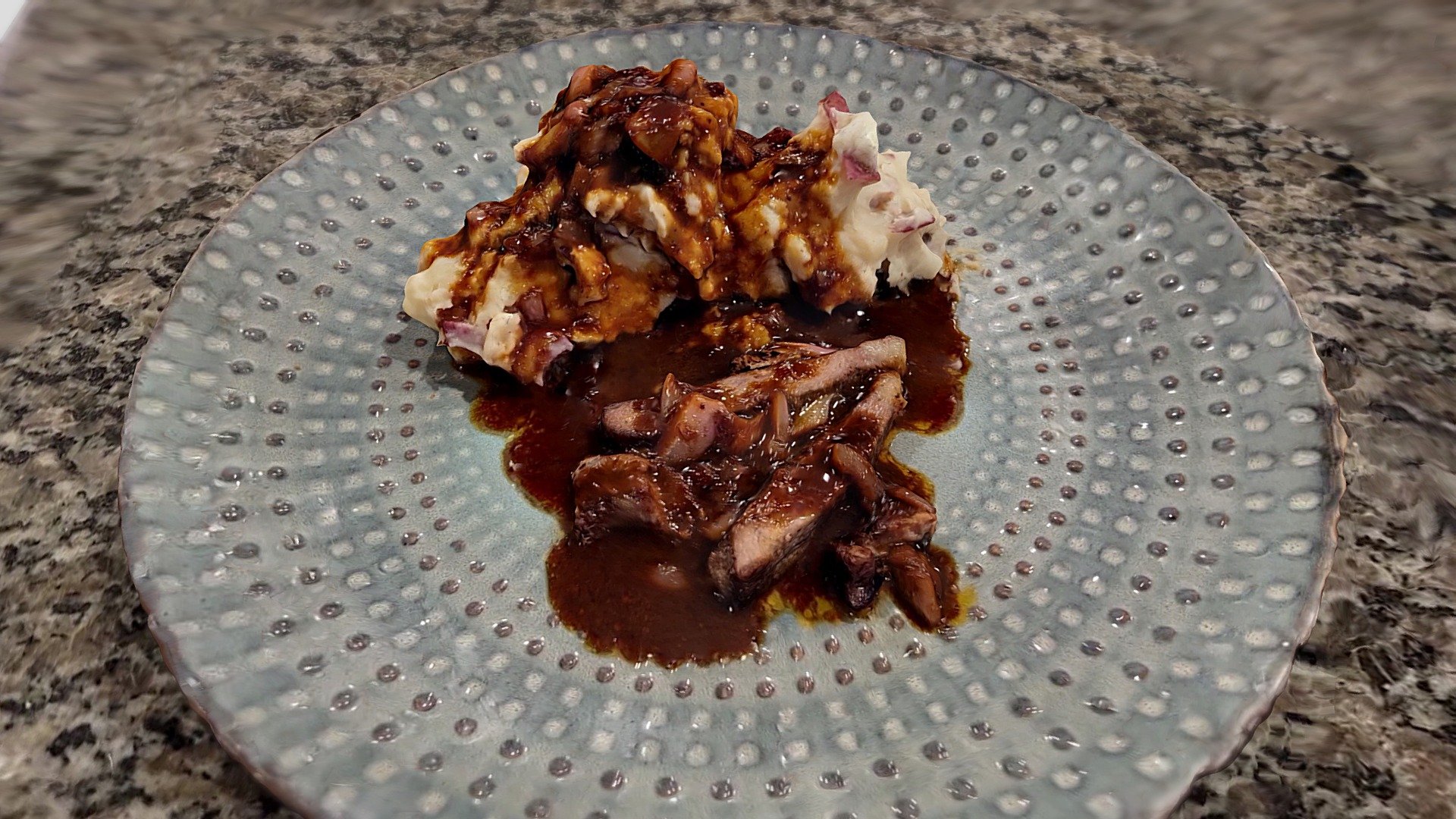 Steak and Sherry Shallot Sauce, Truffle Potatoes - Download Free 3D ...