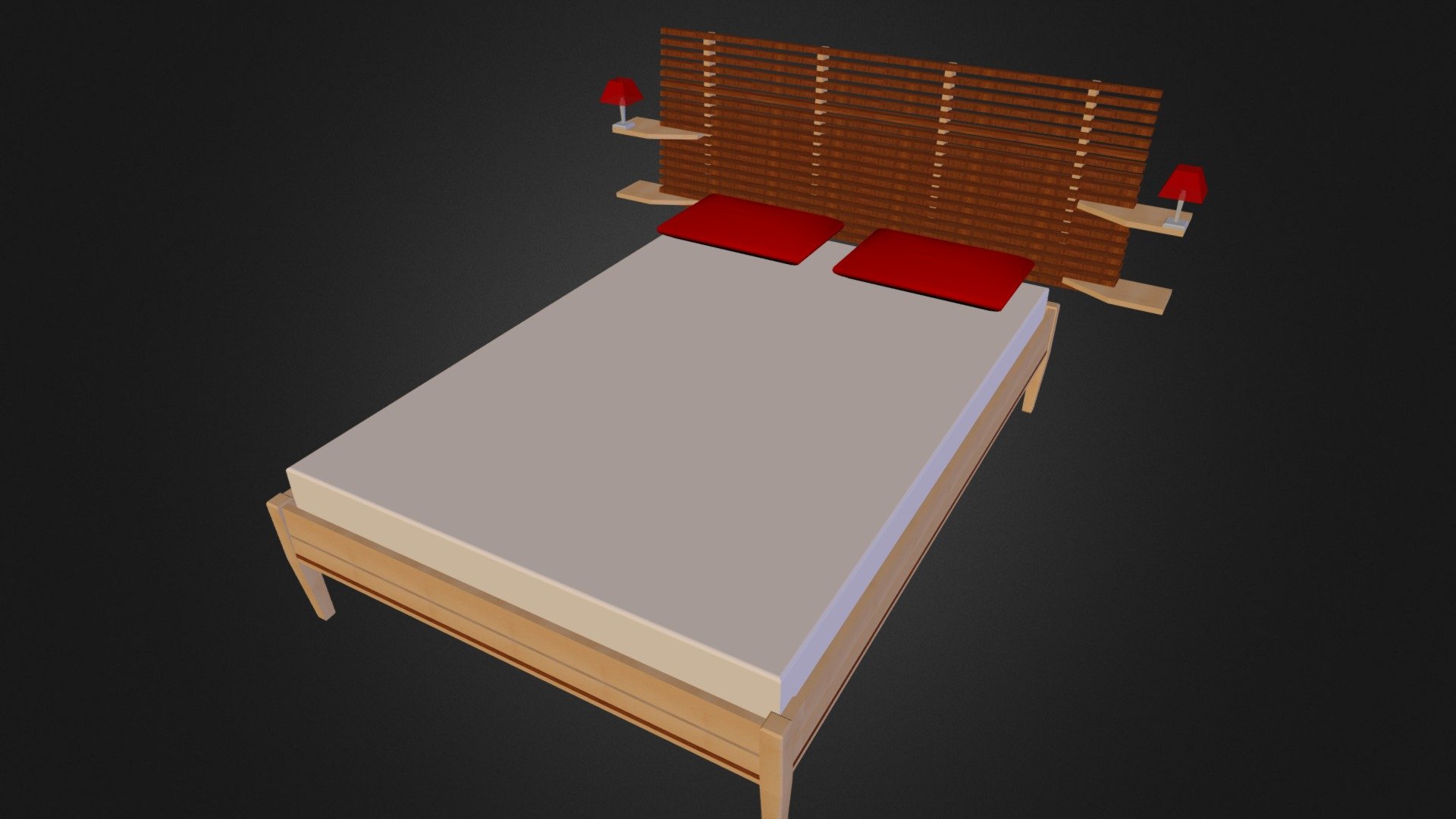 Bed - 3D model by ICR3ATE - GTP (@mvandervoort) [6mdzaRG] - Sketchfab