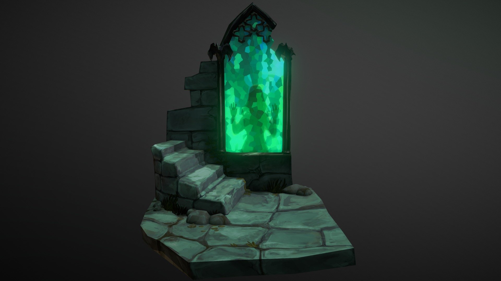 Handpainted diorama glass window - 3D model by Tilla [7002068] - Sketchfab
