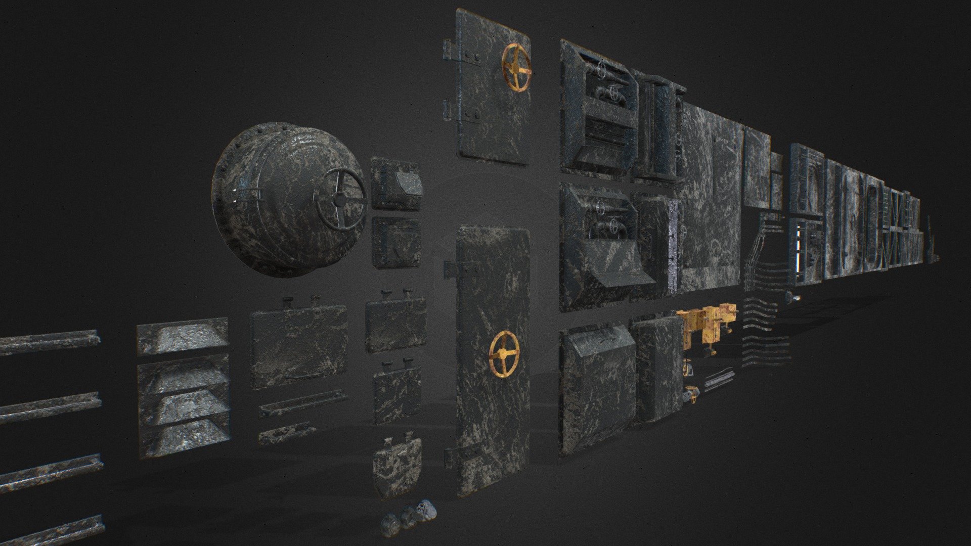 Hatches Patches Latches Catches Panels kitbash - Buy Royalty Free 3D ...