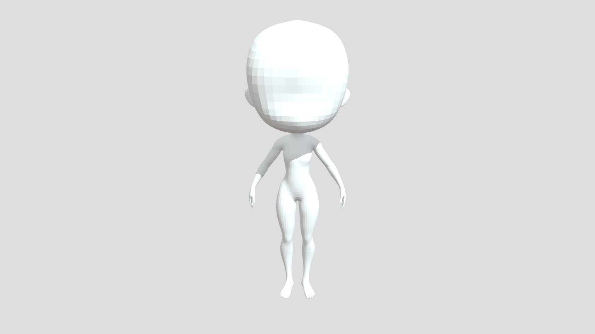 Chibi Base Mesh Character (Female) - Download Free 3D model by ...