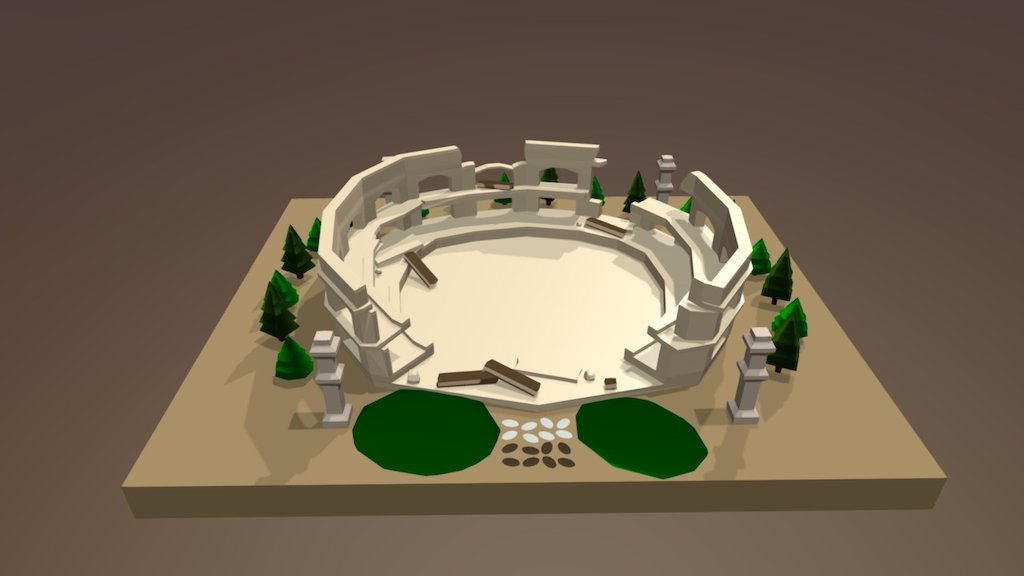 Low-Poly Colloseum - Download Free 3D model by kishi [700b1c9] - Sketchfab