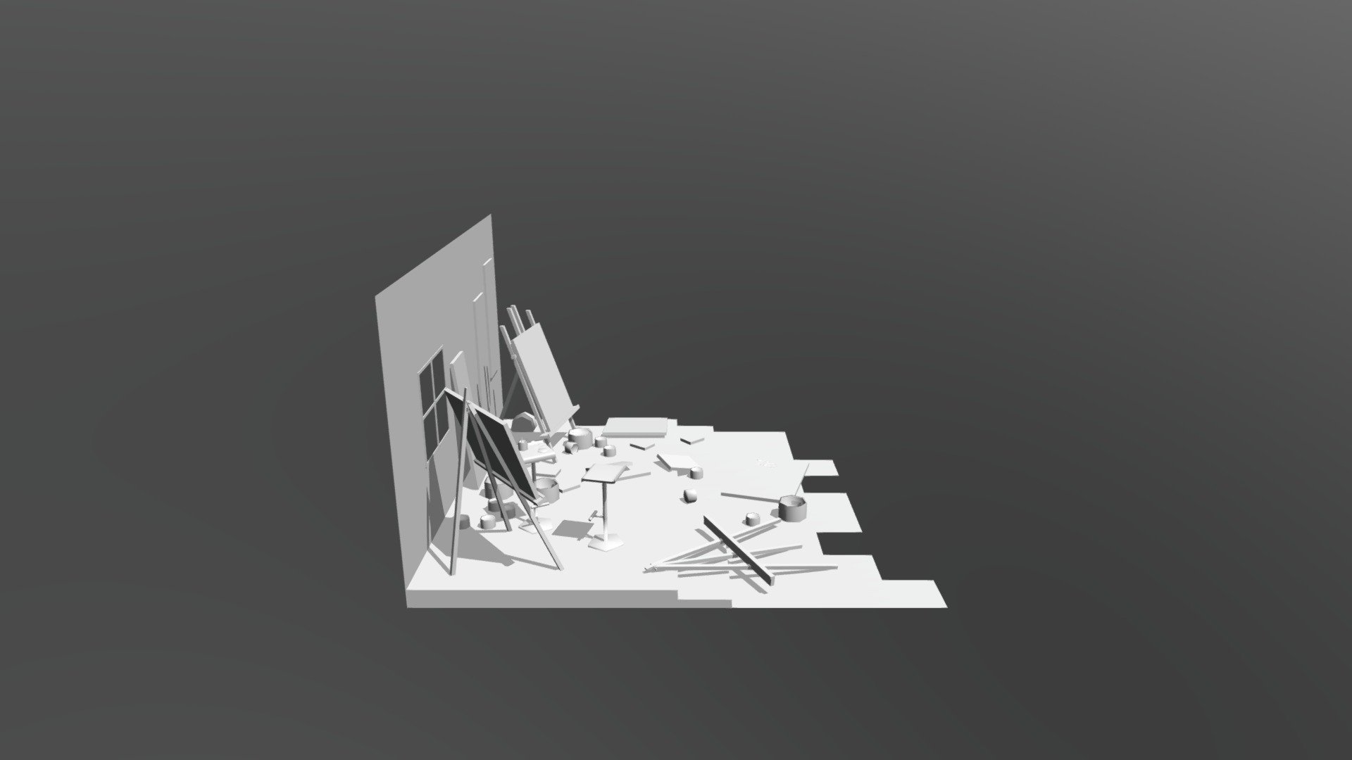 Messy Artist - 3D model by Uberdaisy [700b4a6] - Sketchfab