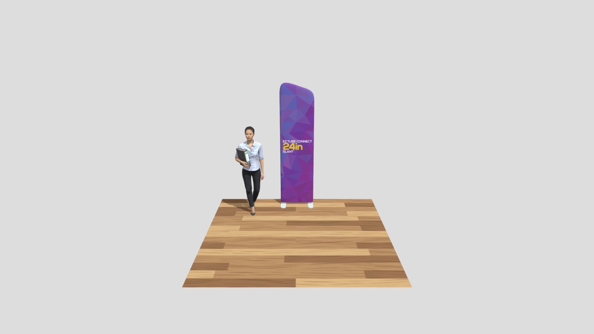 24in EZ Tube Connect Slanted Top Fabric Display - 3D model by ...