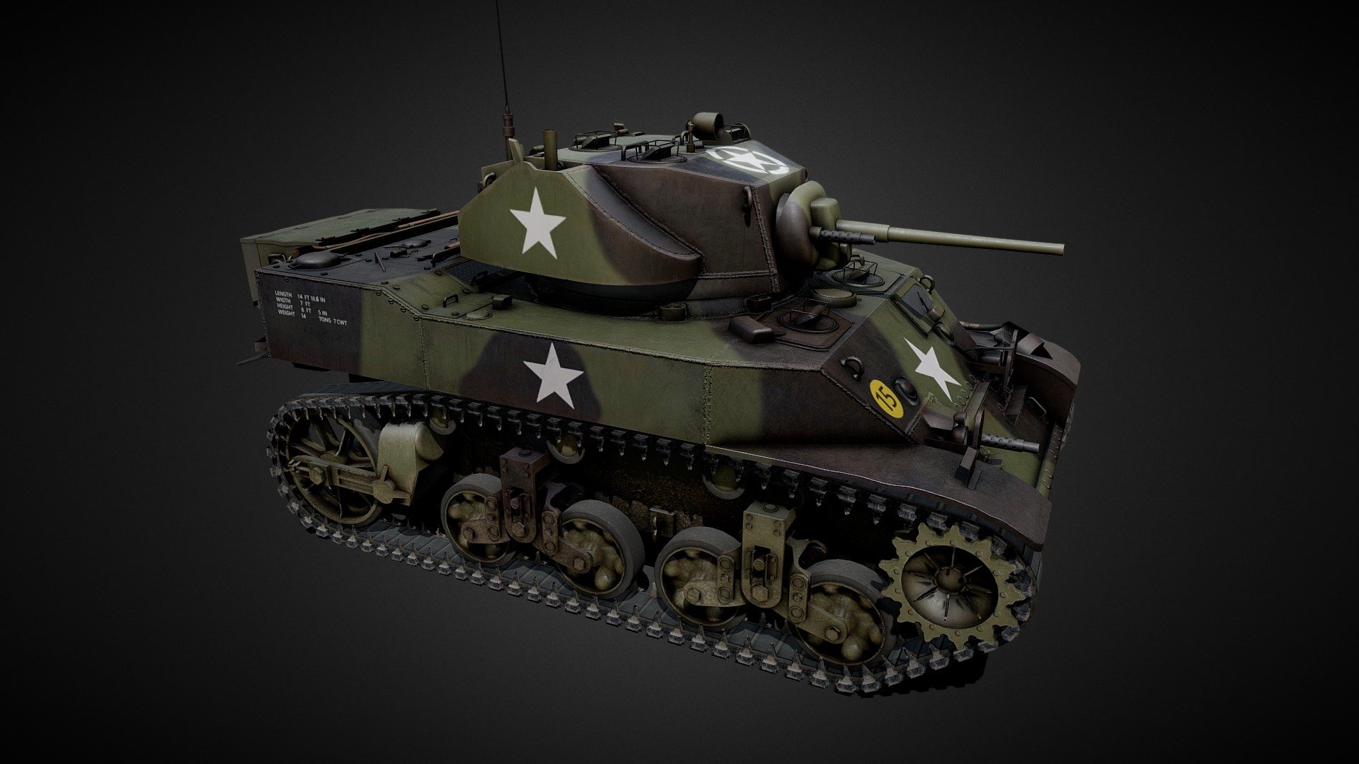 M5a1 Stuart - 3D model by Petr.Tlach [700f2d5] - Sketchfab