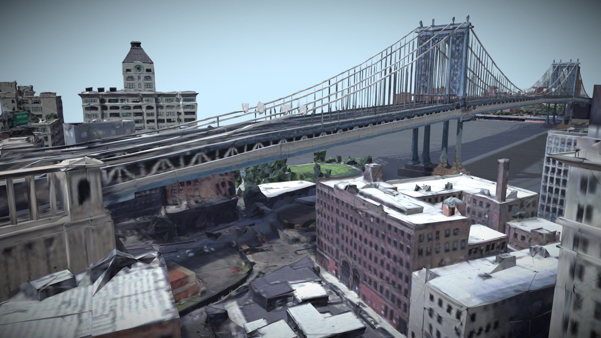 Manhattan Bridge, Brooklyn, New York, NY, USA - Download Free 3D model ...