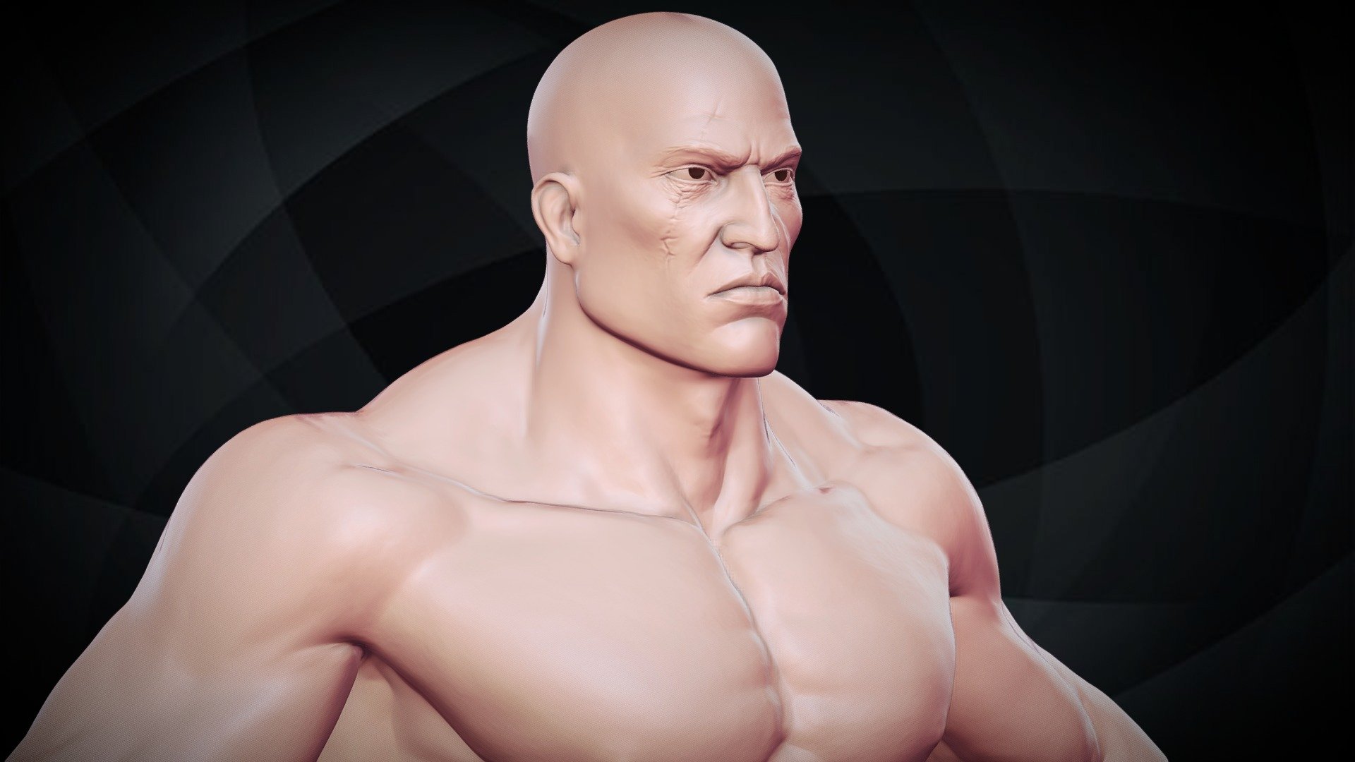 Fantasy Strong Muscle Man bust Kratos - Buy Royalty Free 3D model by ...