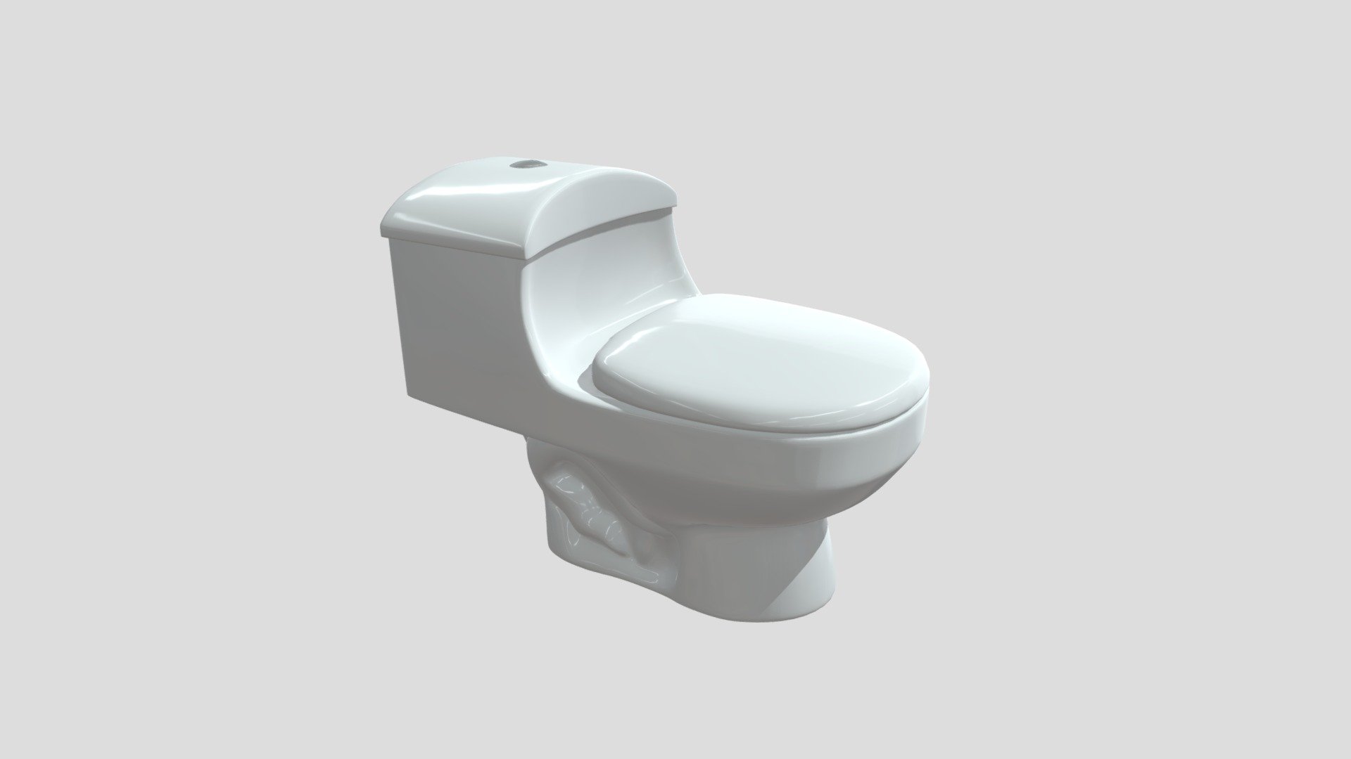 White Curve One Piece Toilet WC - 3D model by Artistar3D [7025458 ...
