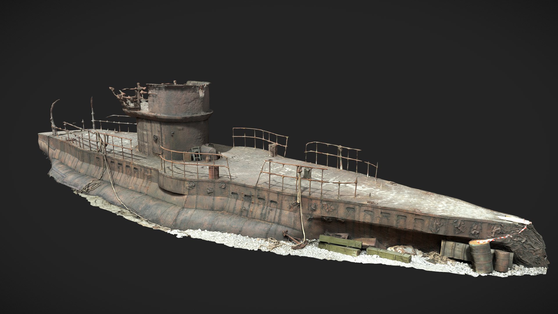 Beached Old Submarine PBR Scan - Download Free 3D model by Pers Scans ...