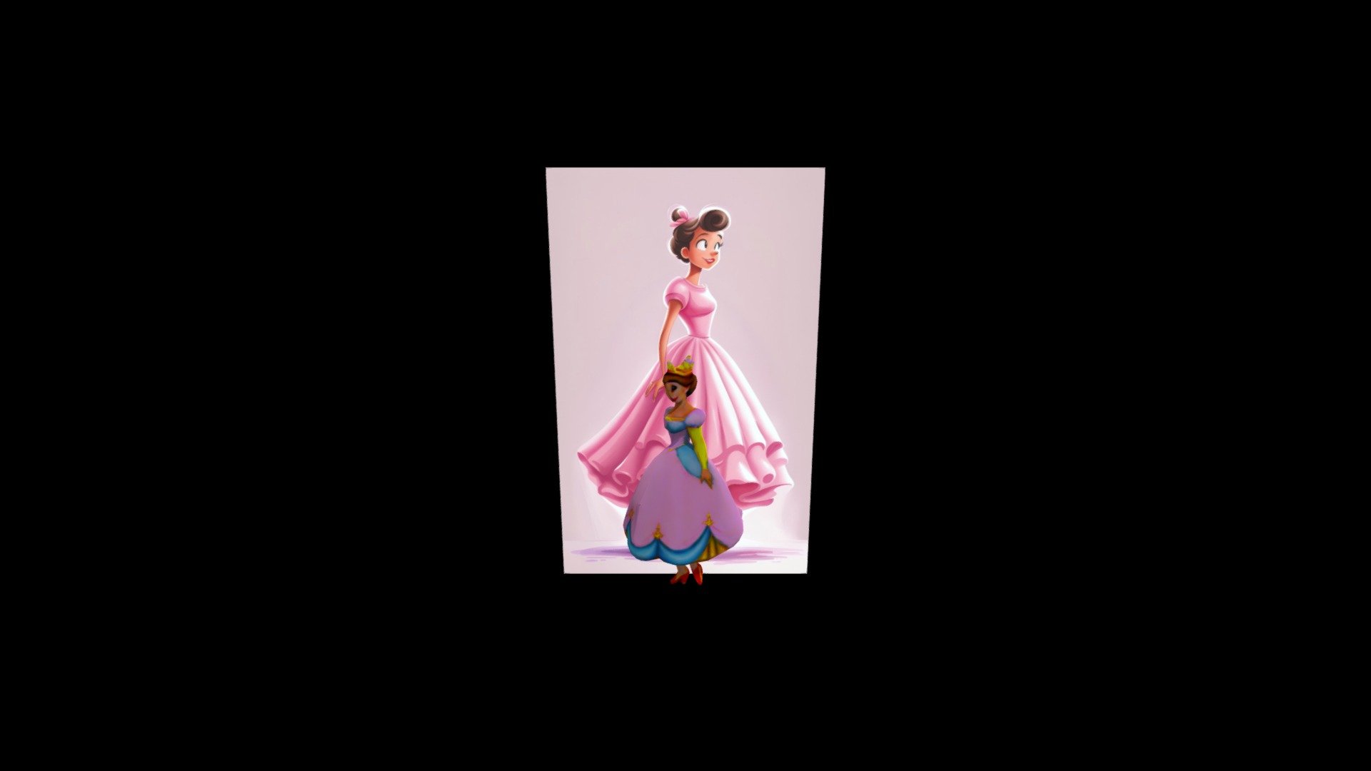 disney princess in a pink dress, brilliant pink - Download Free 3D ...