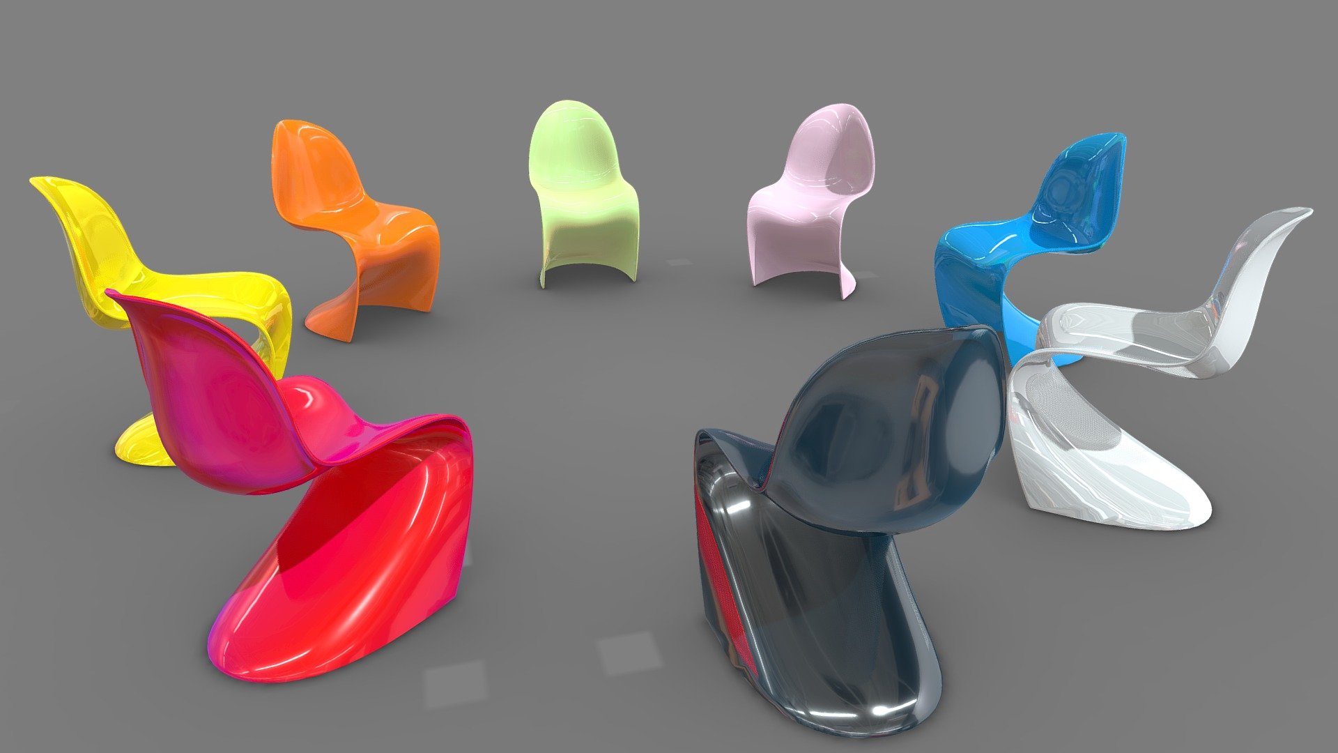 Plastic Chairs - 3D model by Andy Marcinkowski (@AndyMar) [7036b6a ...