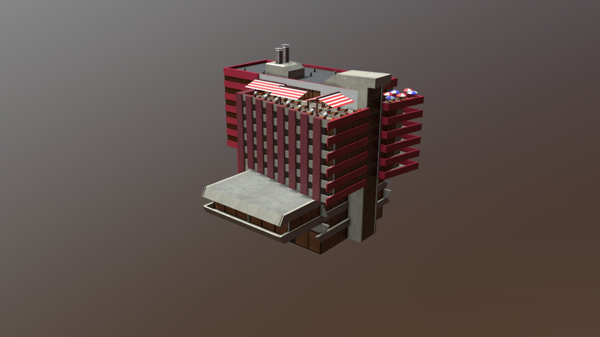 Hotel Internacional Zenica - 3D model by Iskra: Yugoslav Architecture ...