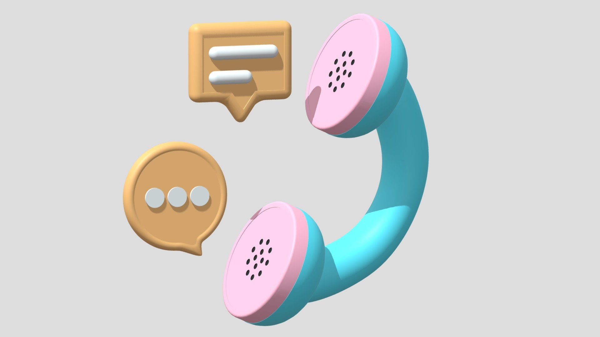 Cartoon Telephone Voice Message Icon - Buy Royalty Free 3D model by ...
