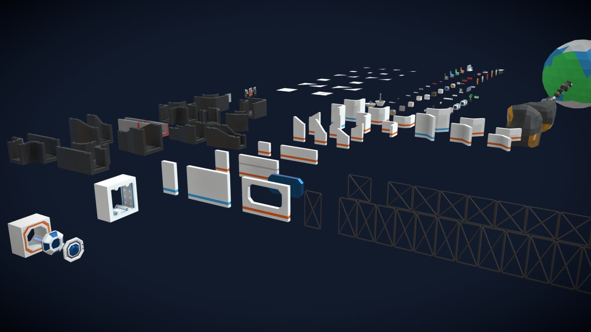 Low Poly Space Kit - Download Free 3D model by Likh0i [7045c47] - Sketchfab