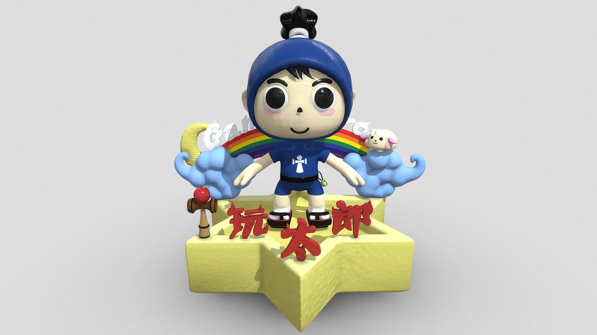 Game Taro - Blue - 3D model by Taro Huang (@htw1011) [704b7be] - Sketchfab