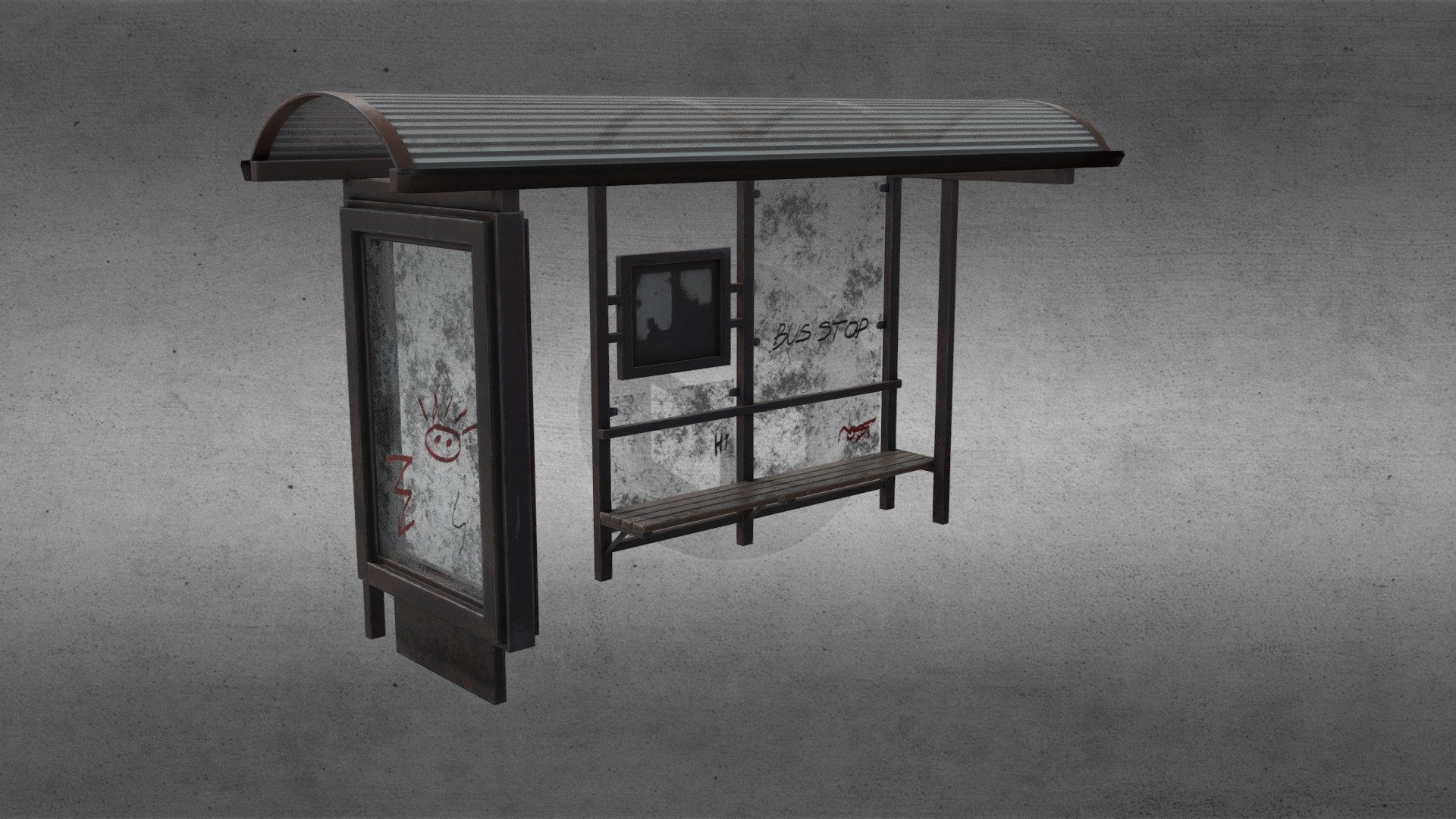 Bus Stop - 3D model by Konstantin Kaftaykin (@3dKostya) [7051c75 ...