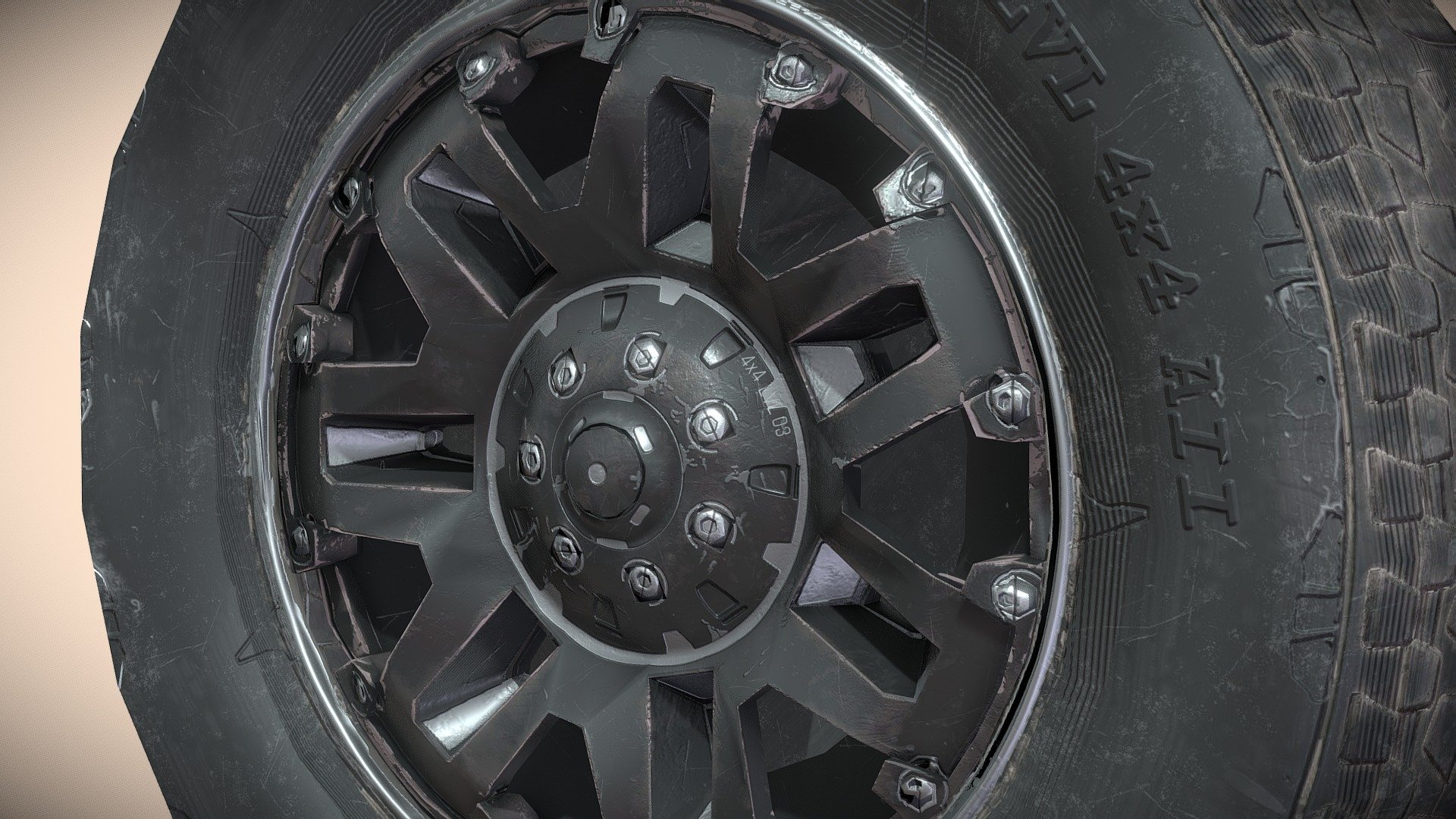 Lowpoly Jeep Tire (4K PBR textured) - Download Free 3D model by ...