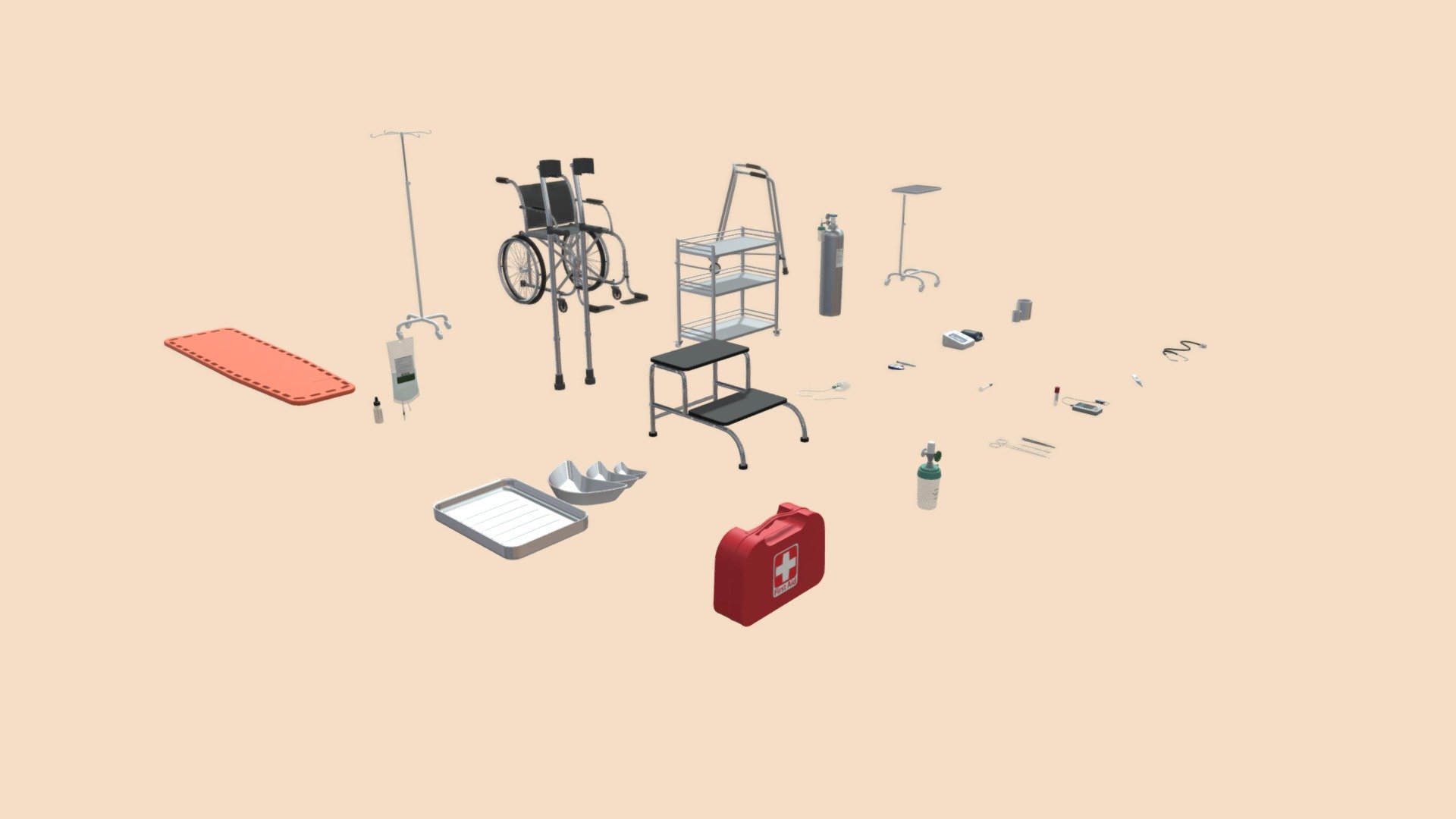 30 Hospital Equipment Models Pack - 3D model by Navjot (@developrstore ...