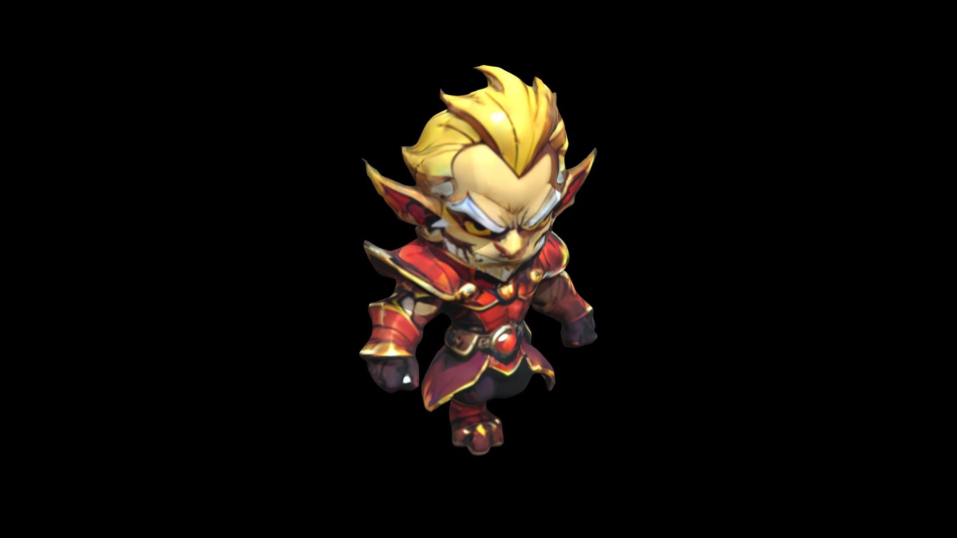 a cartoon character with a red and gold outfi - Download Free 3D model ...