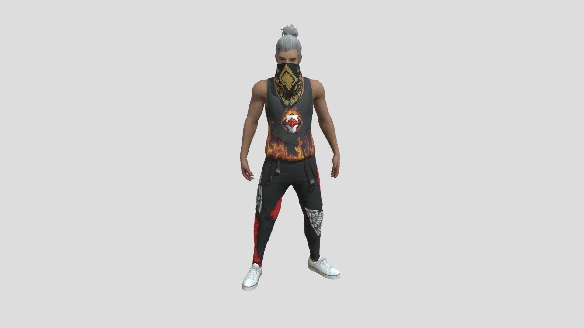 freefire asian scraf 3d model by pace gaming ff - Download Free 3D ...