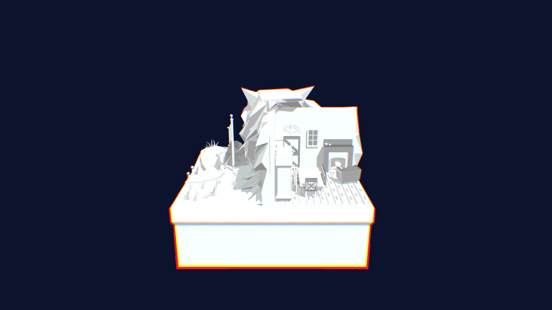 Cube world_ a Wolf and seven Goats_uncolored - 3D model by Khamster ...