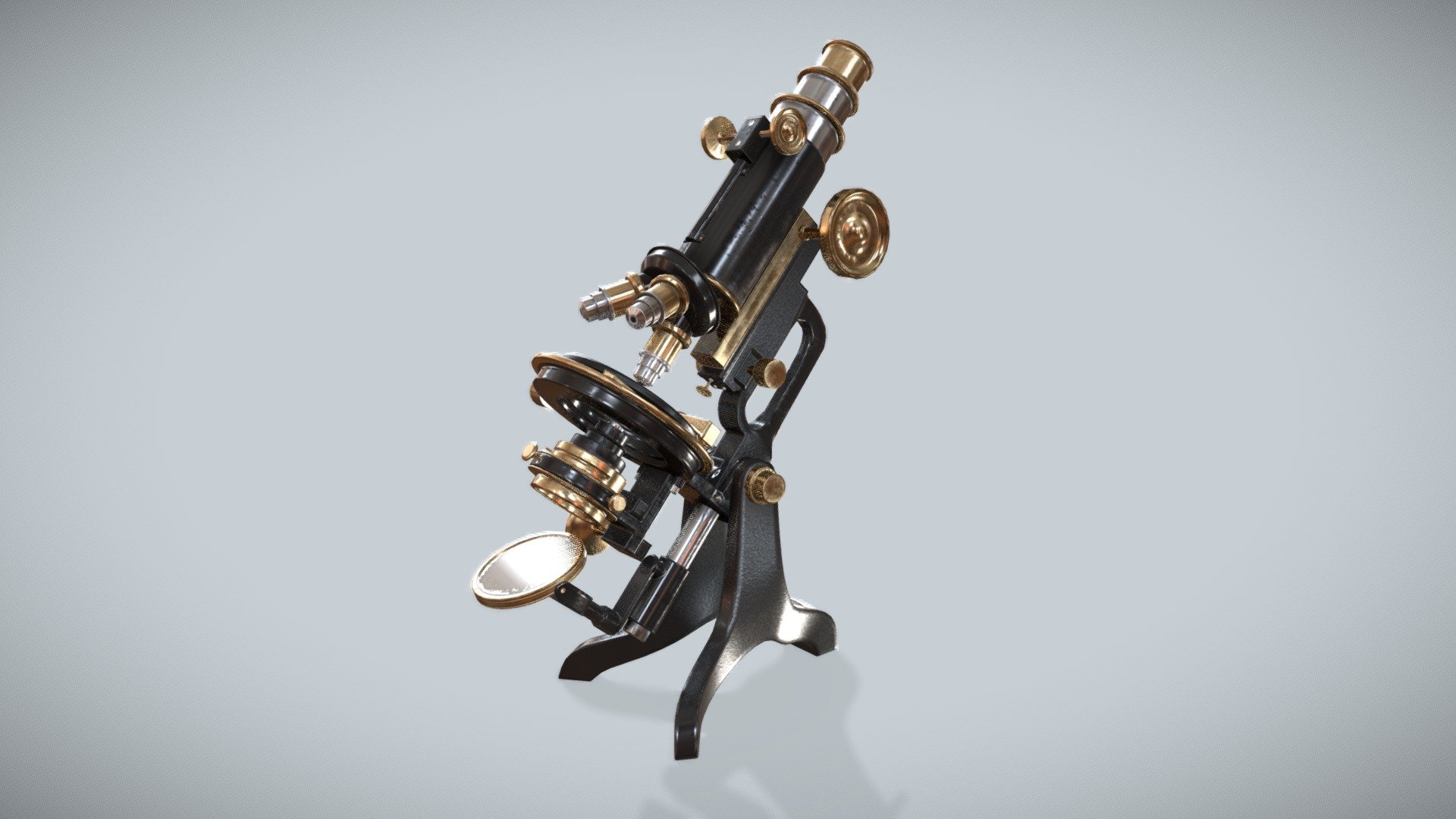 An Antique Microscope - 3D model by Noel Chengalath (@Noel_Chengalath) [7072e8a] - Sketchfab