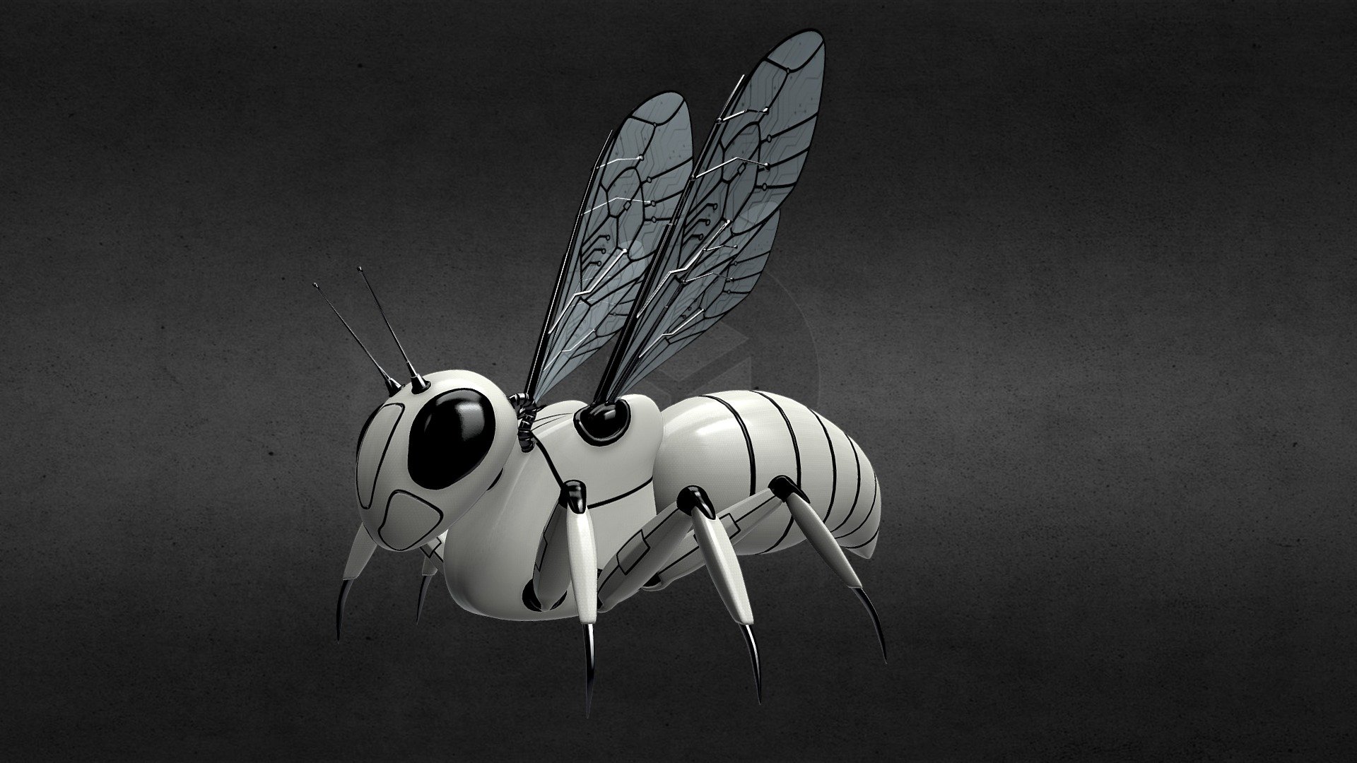 Mechanical wasp (Mid poly) - Download Free 3D model by Yulia_vet.doc ...
