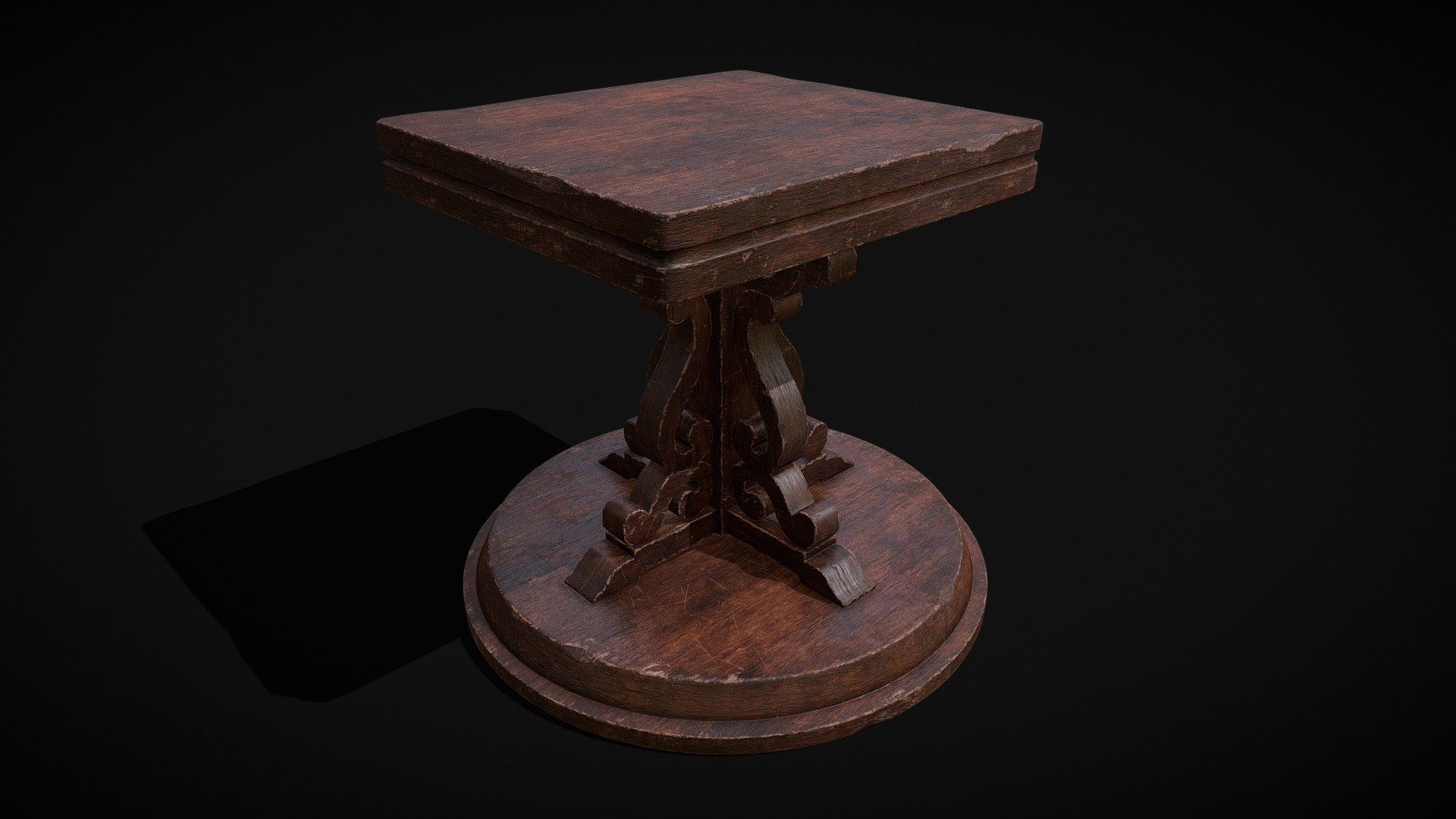Medieval Mahogany Antique Square Table - Buy Royalty Free 3D model by GetDeadEntertainment ...
