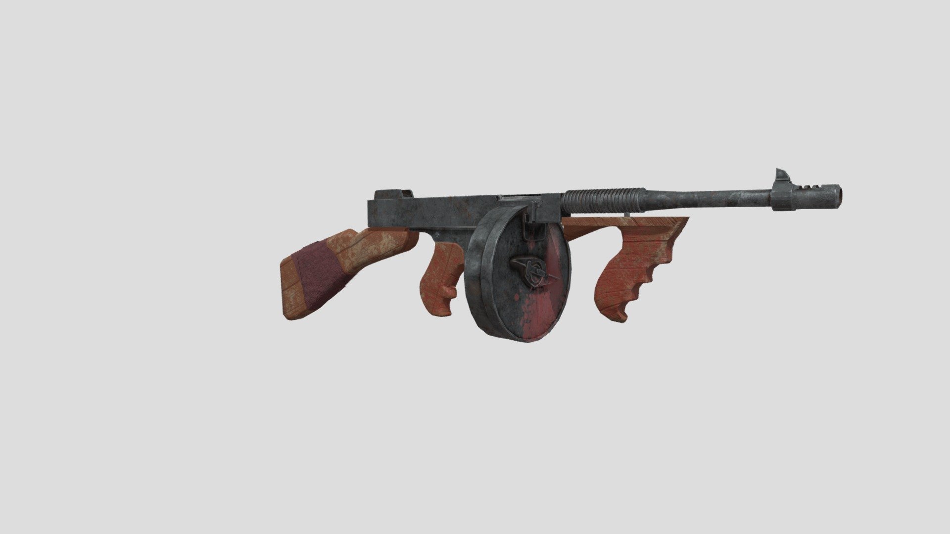 Apocalyptic Tommy Gun - 3D model by Esteban Suarez (@xseyer.suarez ...