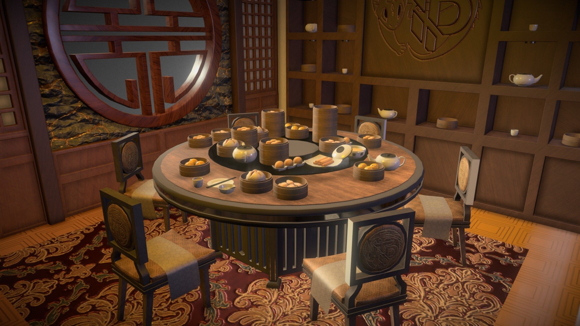 Cantonese morning tea - 3D model by 木虎Muffiu (@blutack1966) [70955ab ...