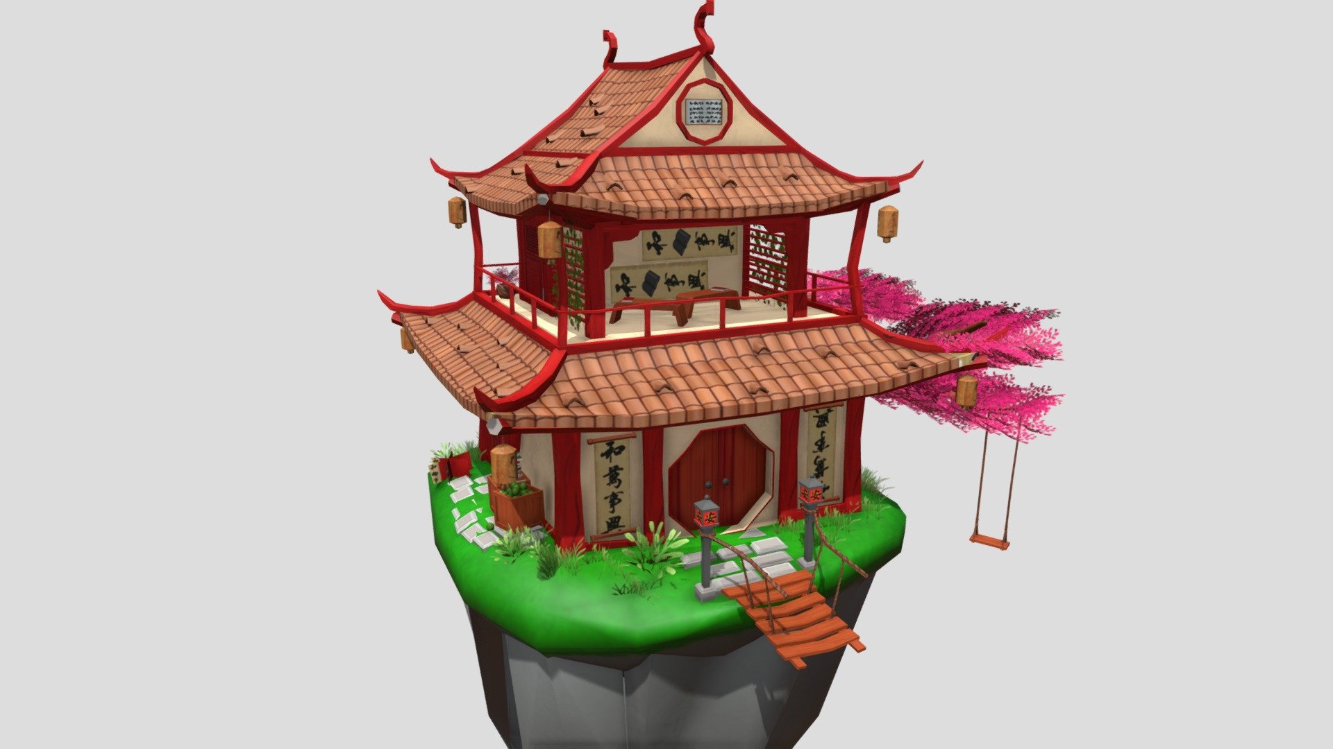DAE Villages | Chinese School - 3D model by qoa [7096cea] - Sketchfab