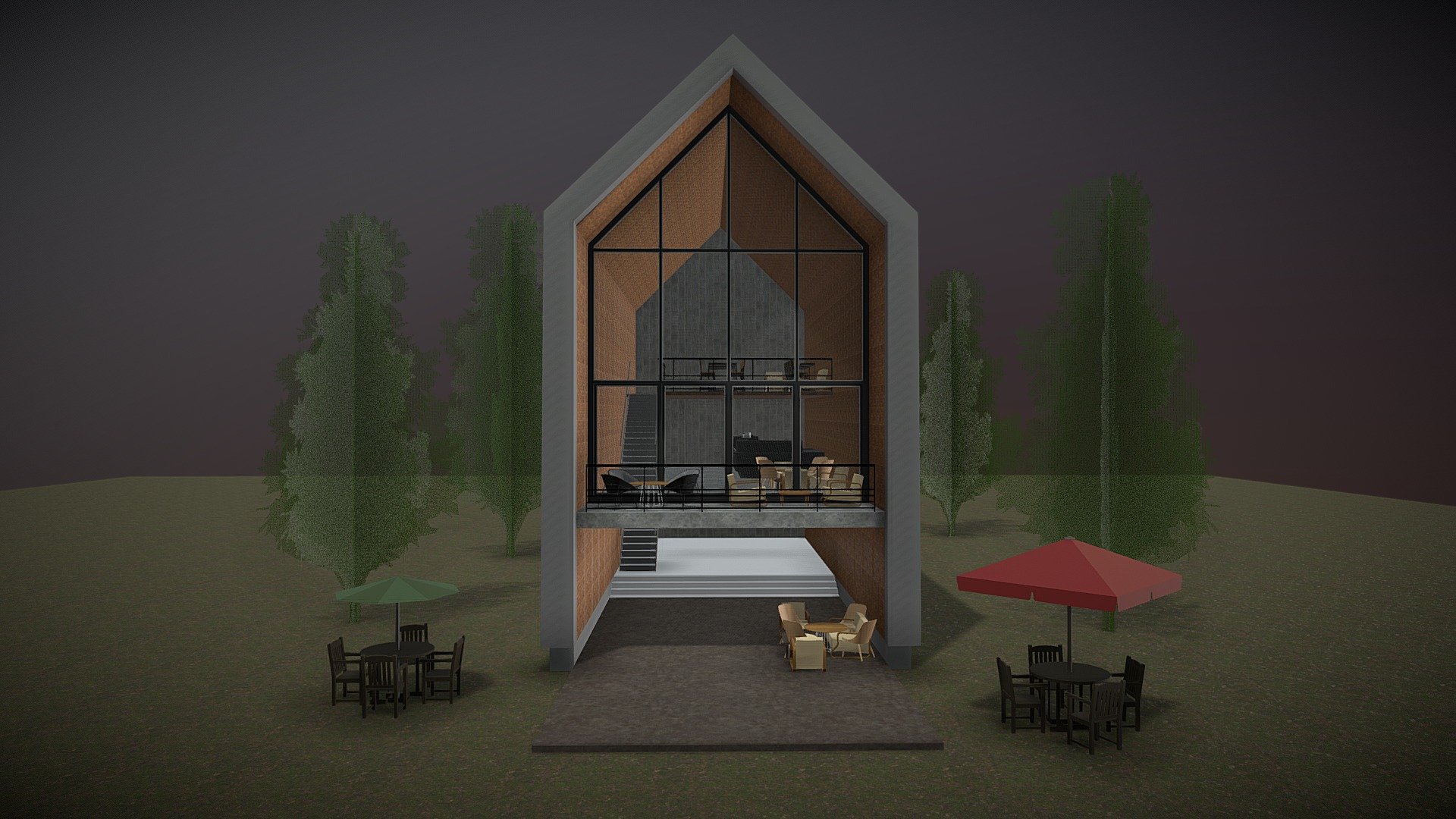 Cafe 2344 - Buy Royalty Free 3D model by Jinda (@jindaarch) [70b0dce ...