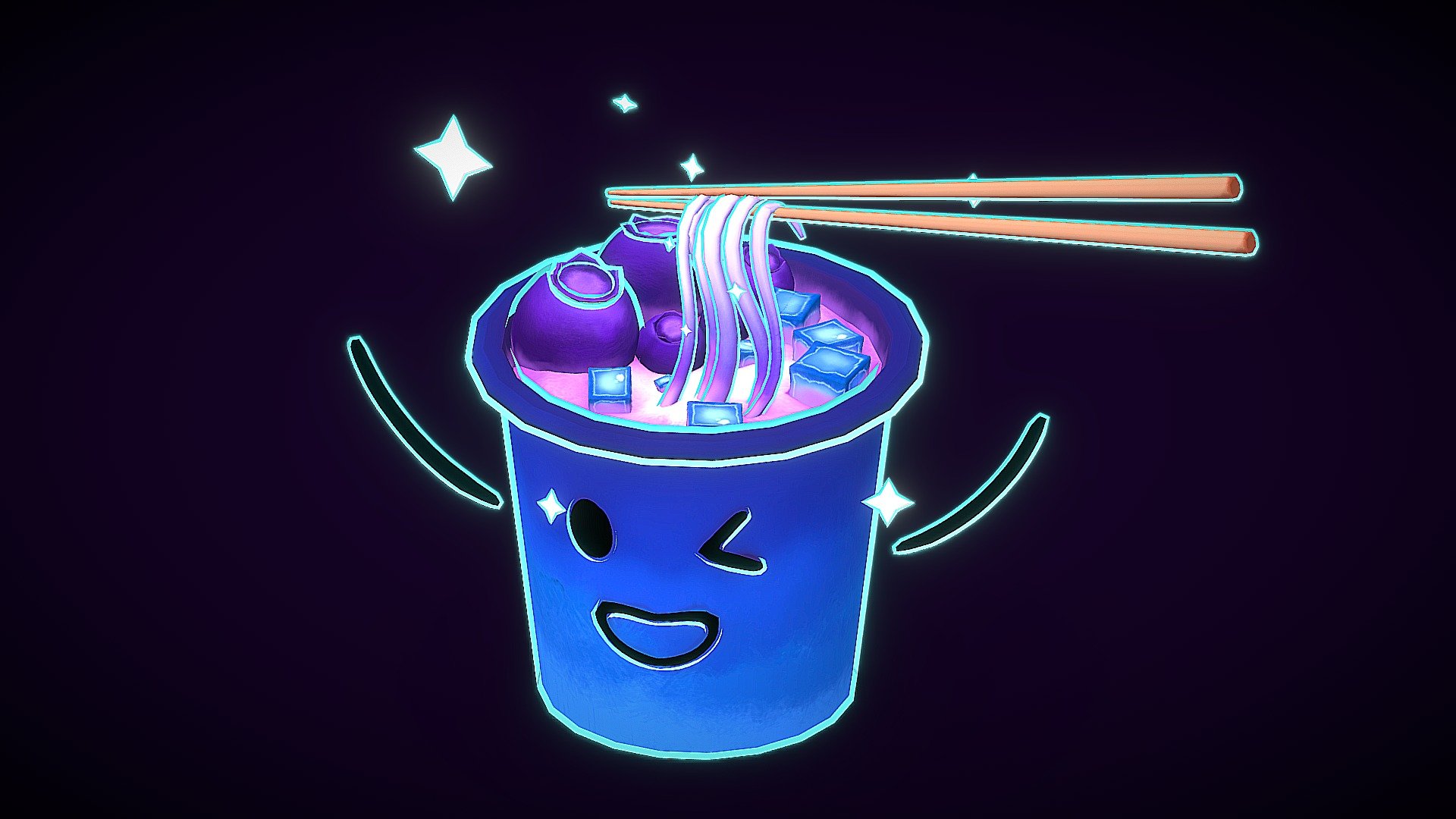 Blueberry Mochi Noodle - 3D model by KozyChainza [70b3585] - Sketchfab