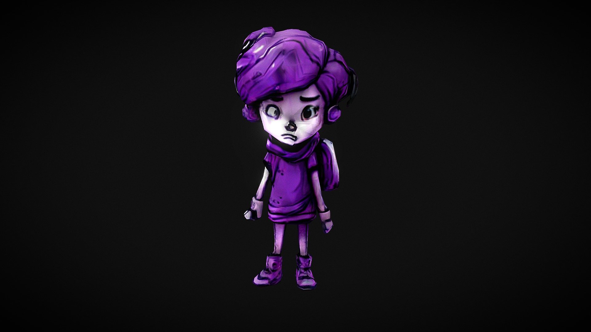 "Purple Pizzazz: A Playful Cartoon Hairstyle in - Download Free 3D ...