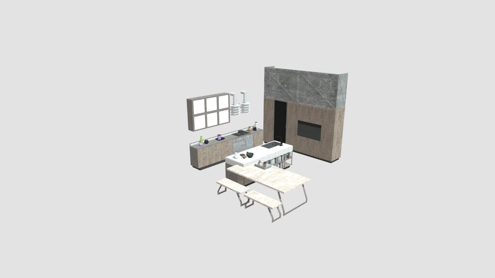 kitchen - Buy Royalty Free 3D model by Evermotion [70b794c] - Sketchfab ...