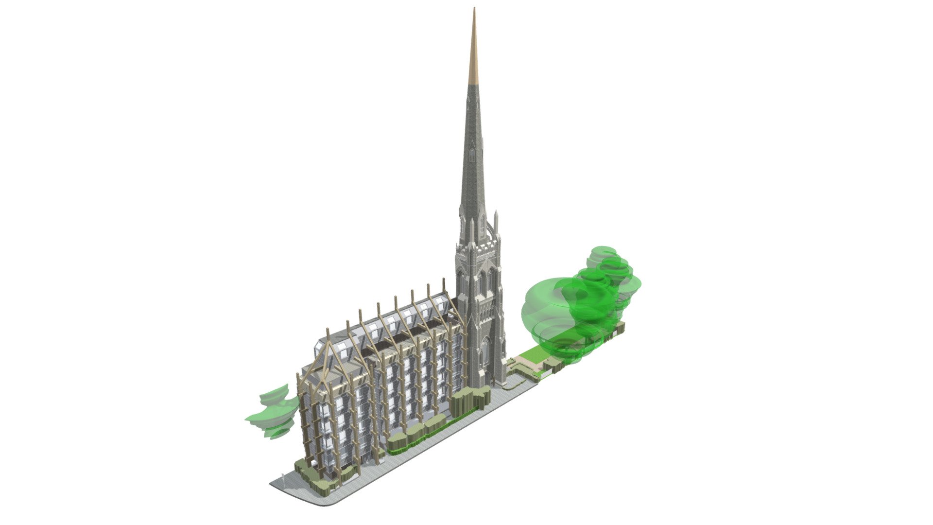 Spire House - 3D Building Model (V, T) - 3D model by Holding Page ...