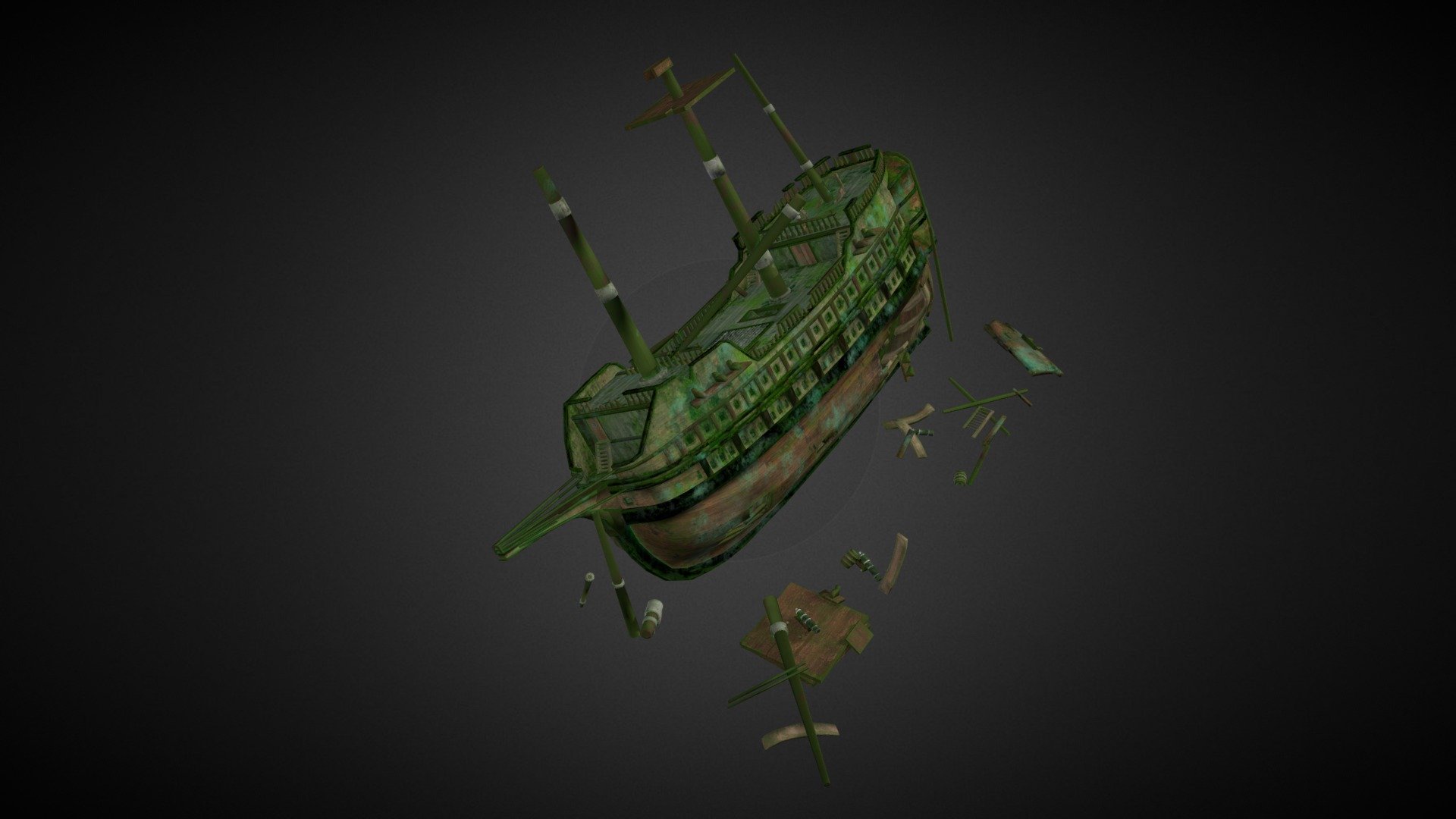Wreck of a sunken ship - 3D model by Wiktoria Gawlik (@WiktoriaGawlik ...