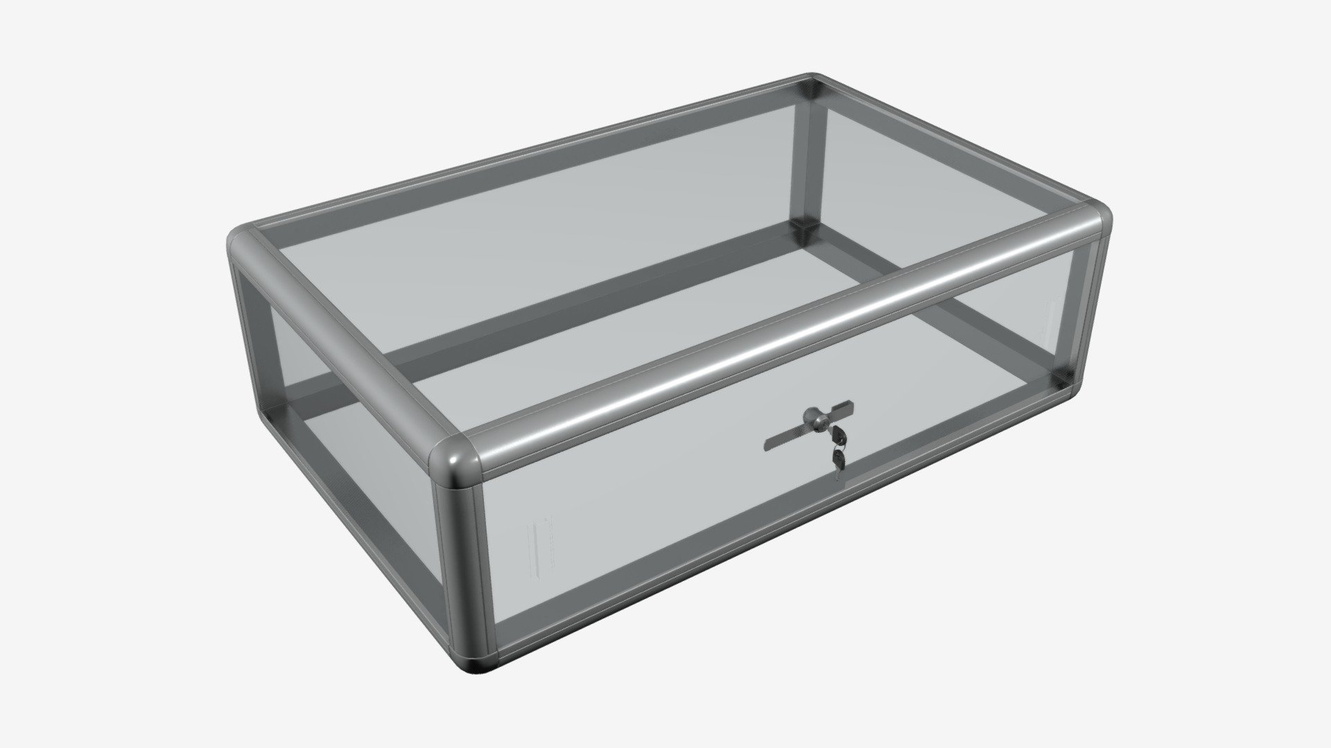 Store Flat Counter Top Glass Showcase - Buy Royalty Free 3D model by ...