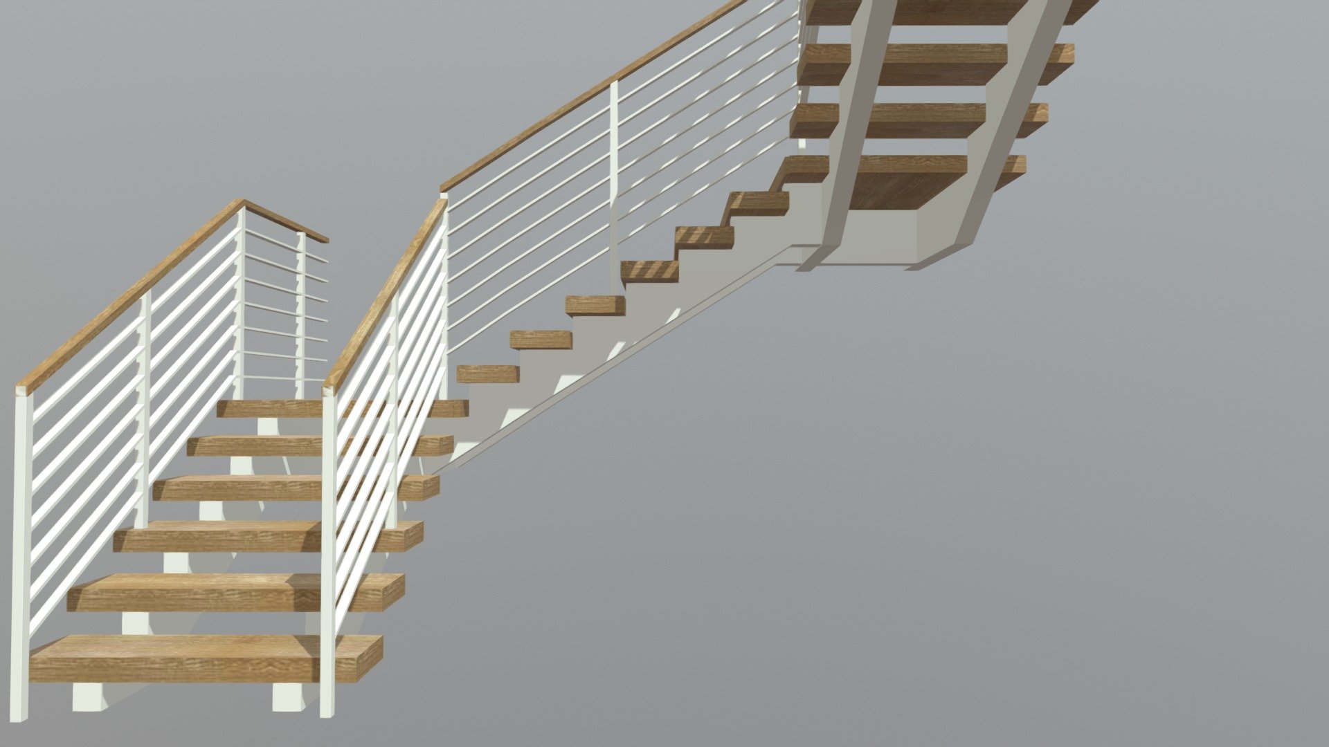 Platform Example Double Stringer - 3D model by 3D Software for Stair ...