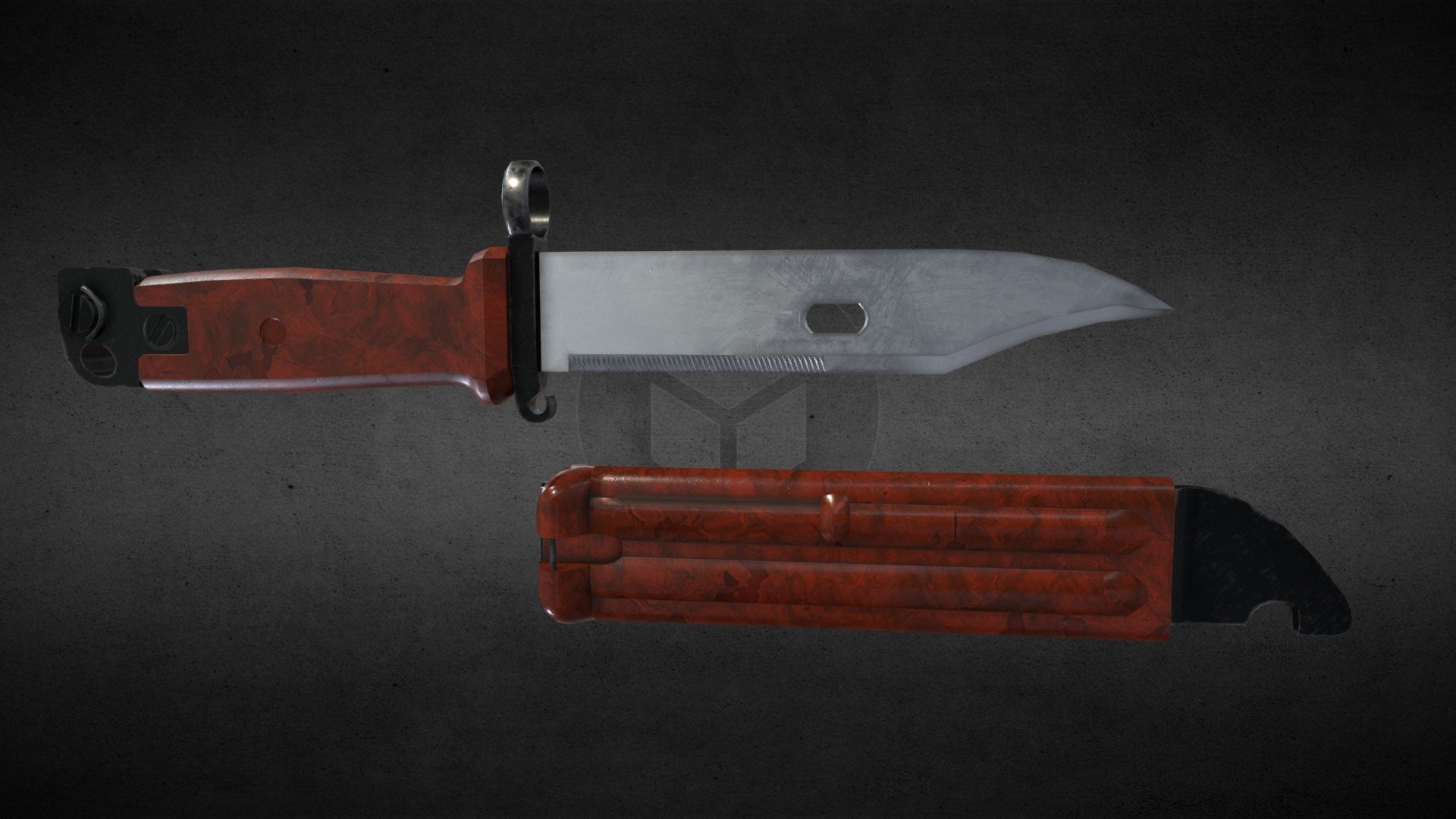 AKM Type II Bayonet - Download Free 3D model by Vasily (@3D-Models-Geek ...