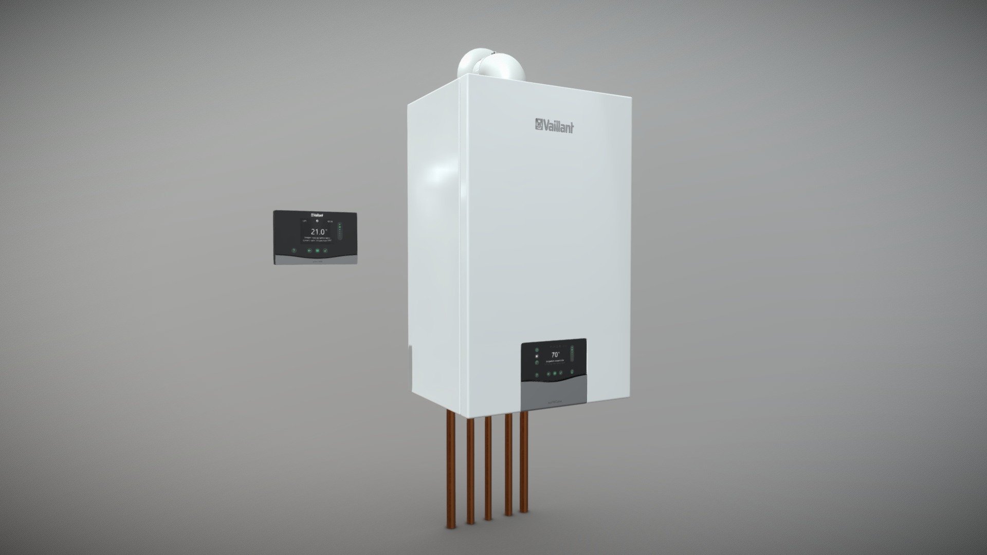 Gas boiler and Vaillant room regulator - Buy Royalty Free 3D model by ...