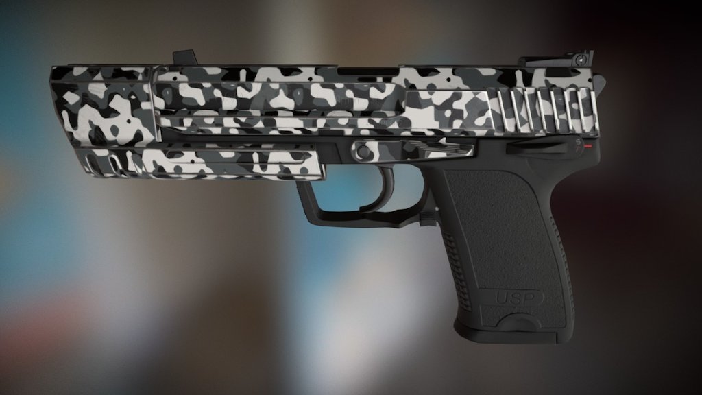 USP Match Snow Camo - 3D model by xsnak3rs [70c8aba] - Sketchfab