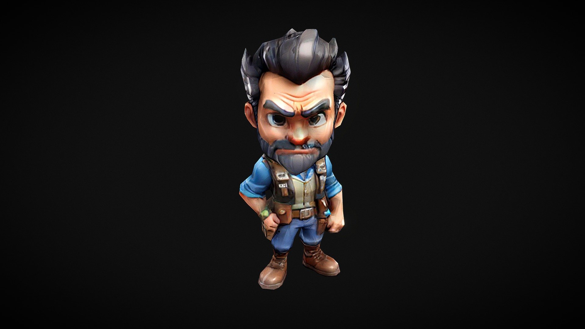 An animated character in a western style with br - Download Free 3D ...